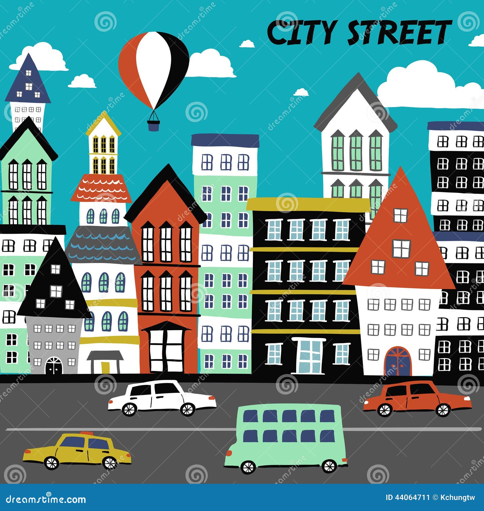 Flat Design for the City Street Concept Stock Vector - Illustration of ...
