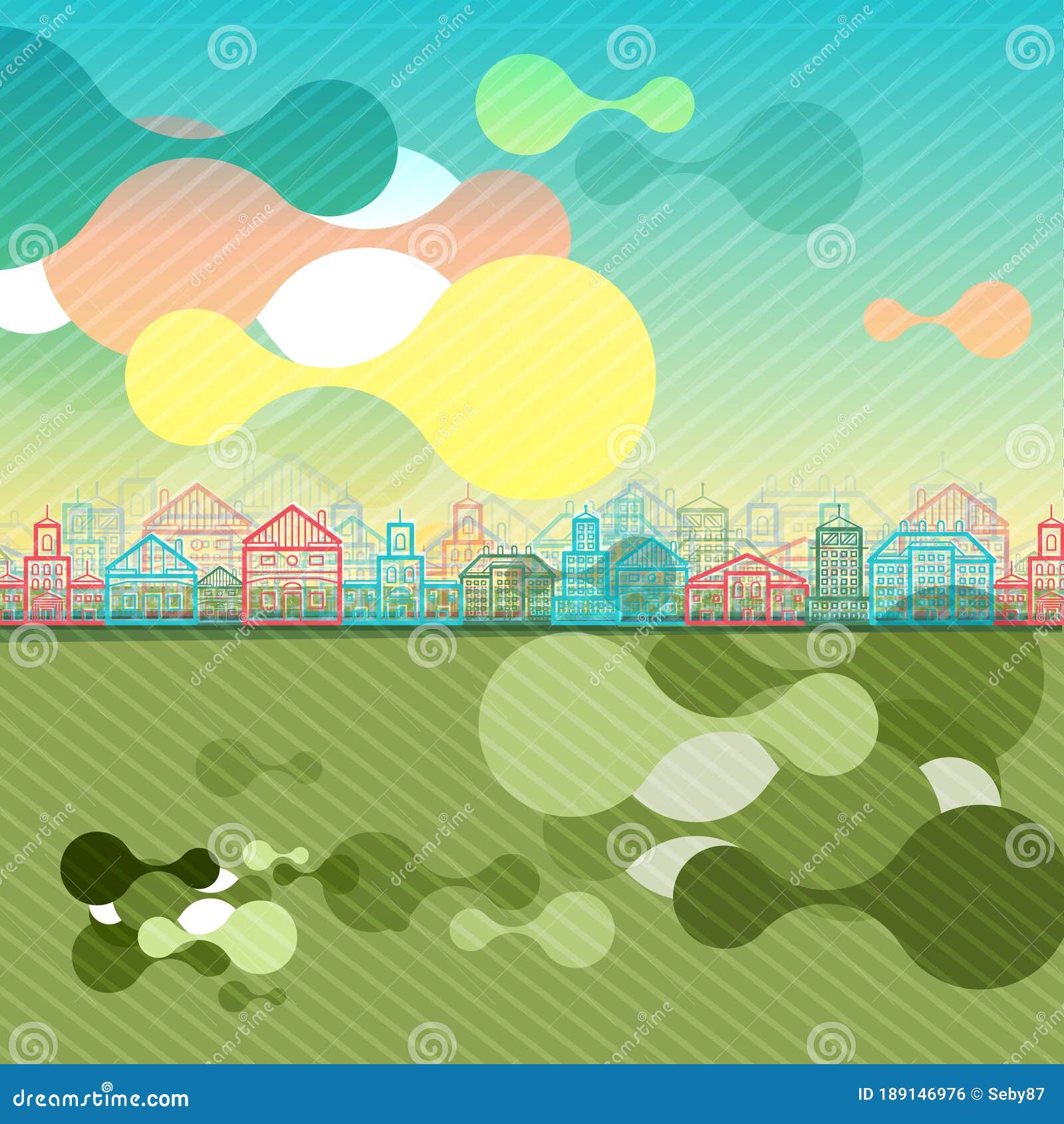 Flat design city, vector stock vector. Illustration of business - 189146976