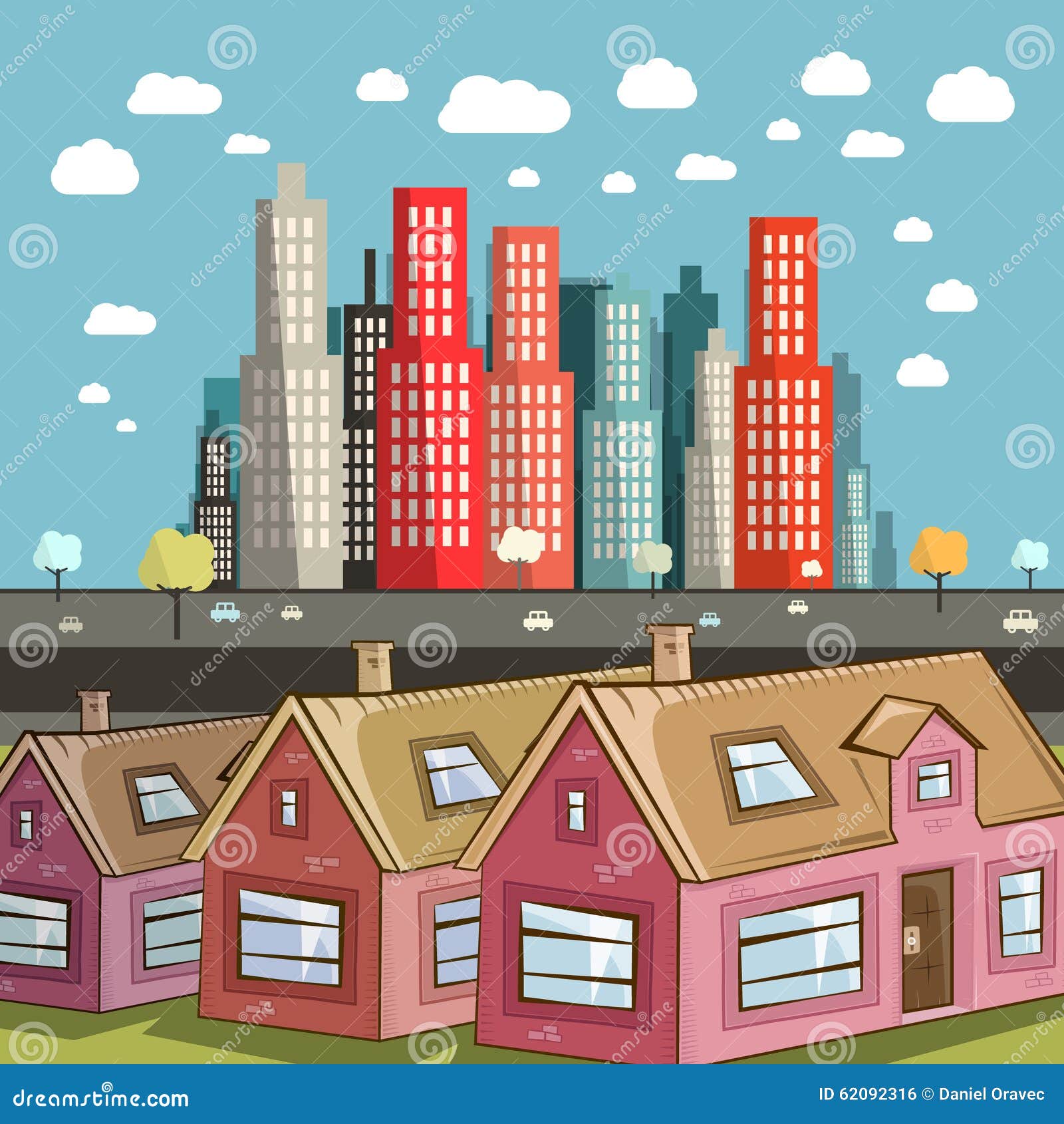 Flat Design City Vector Illustration Stock Vector - Illustration of ...