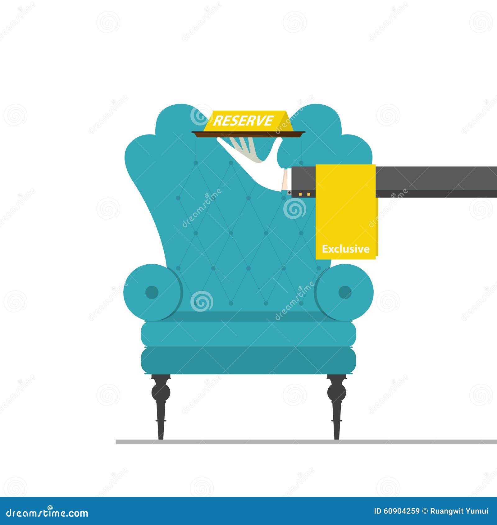 Reserved Sign On The Table In Restaurant. Cartoon Vector Illustration ...