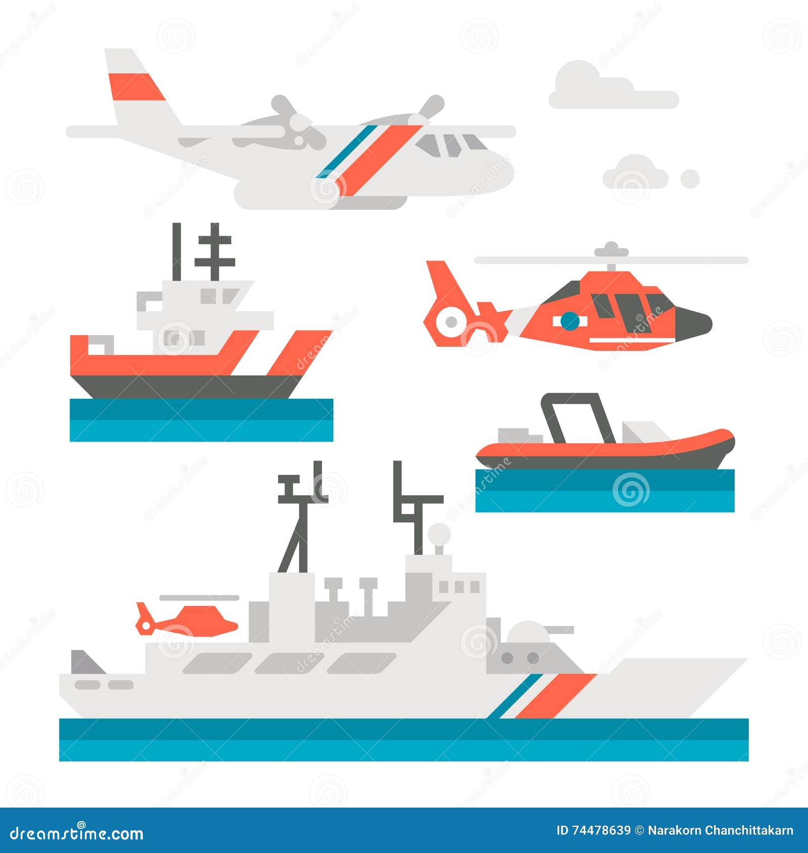 Coast Guard Cutter Vector Illustration | CartoonDealer.com #169699786