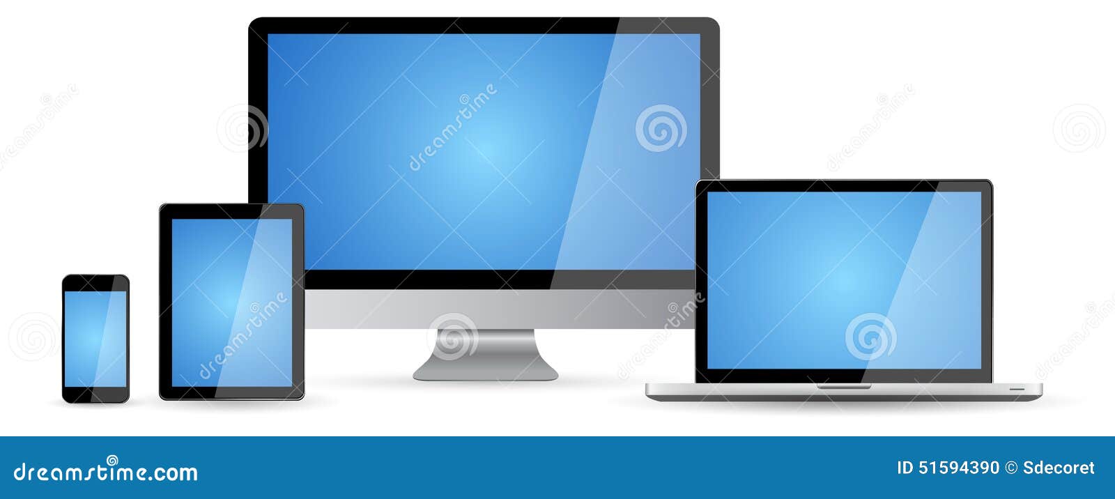 Flat Design Collection Modern Digital Tech Device Stock Illustration ...