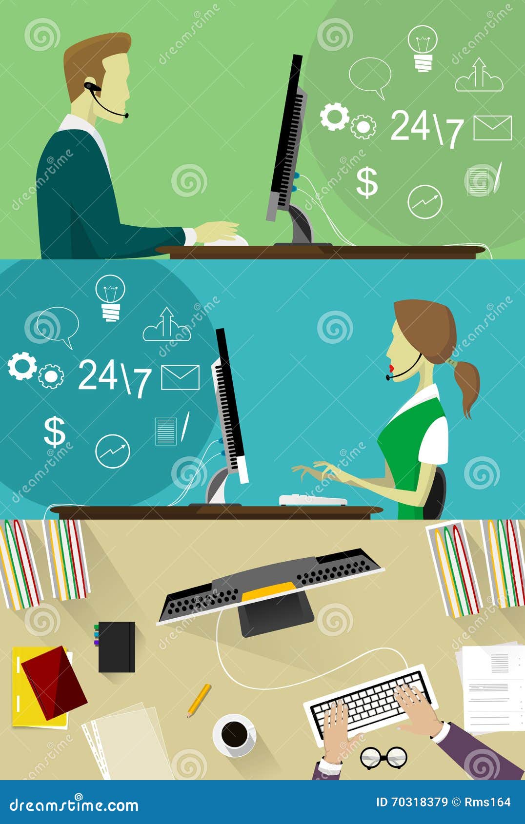 Flat Design Call Center Stock Illustrations – 16,997 Flat Design Call ...