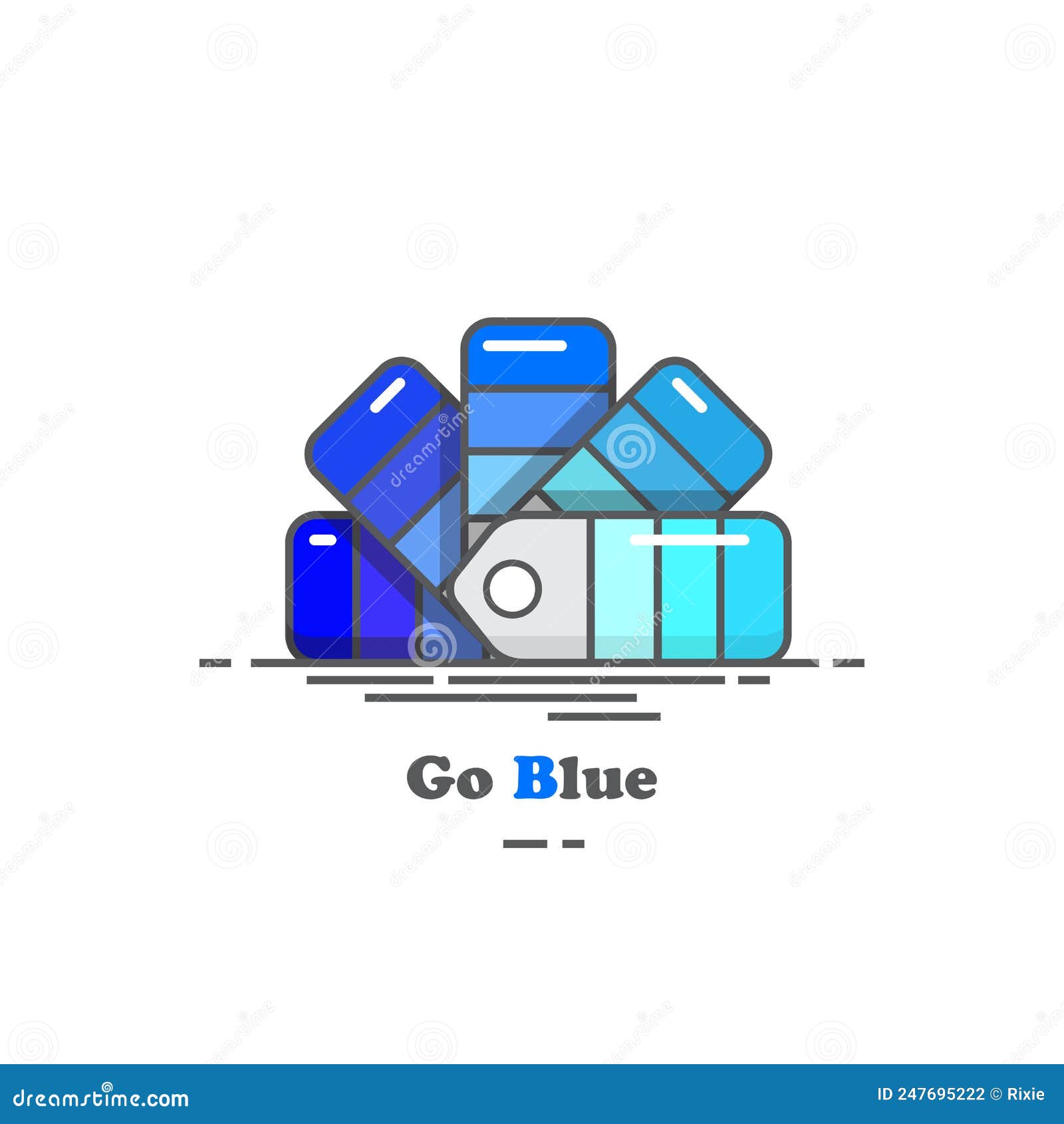 Go Blue stock vector. Illustration of colour, blue, choice - 247695222