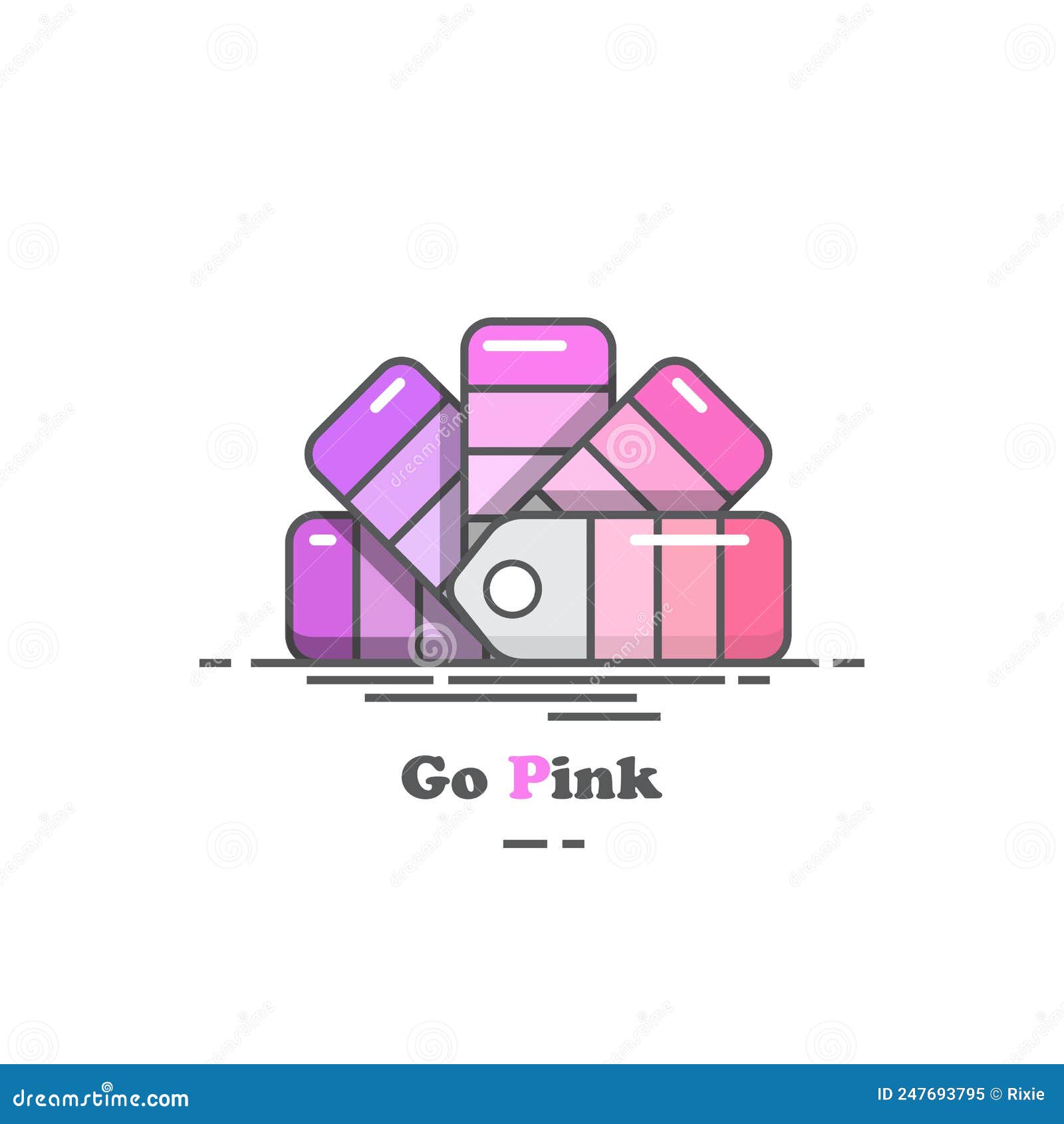 Go Pink stock vector. Illustration of colorful, graphic - 247693795