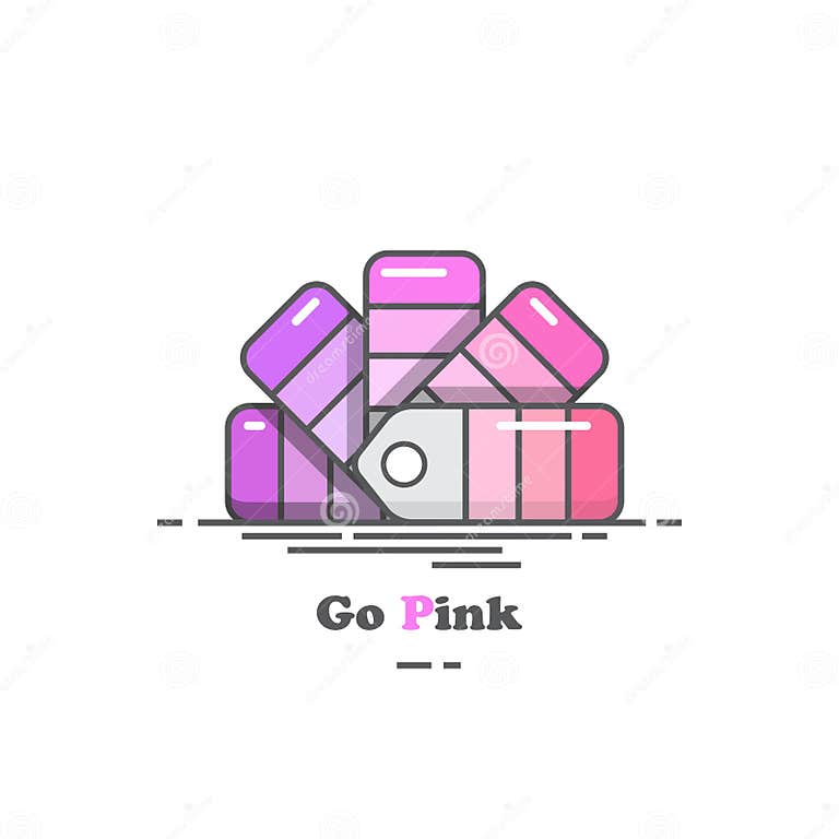Go Pink stock vector. Illustration of colorful, graphic - 247693795
