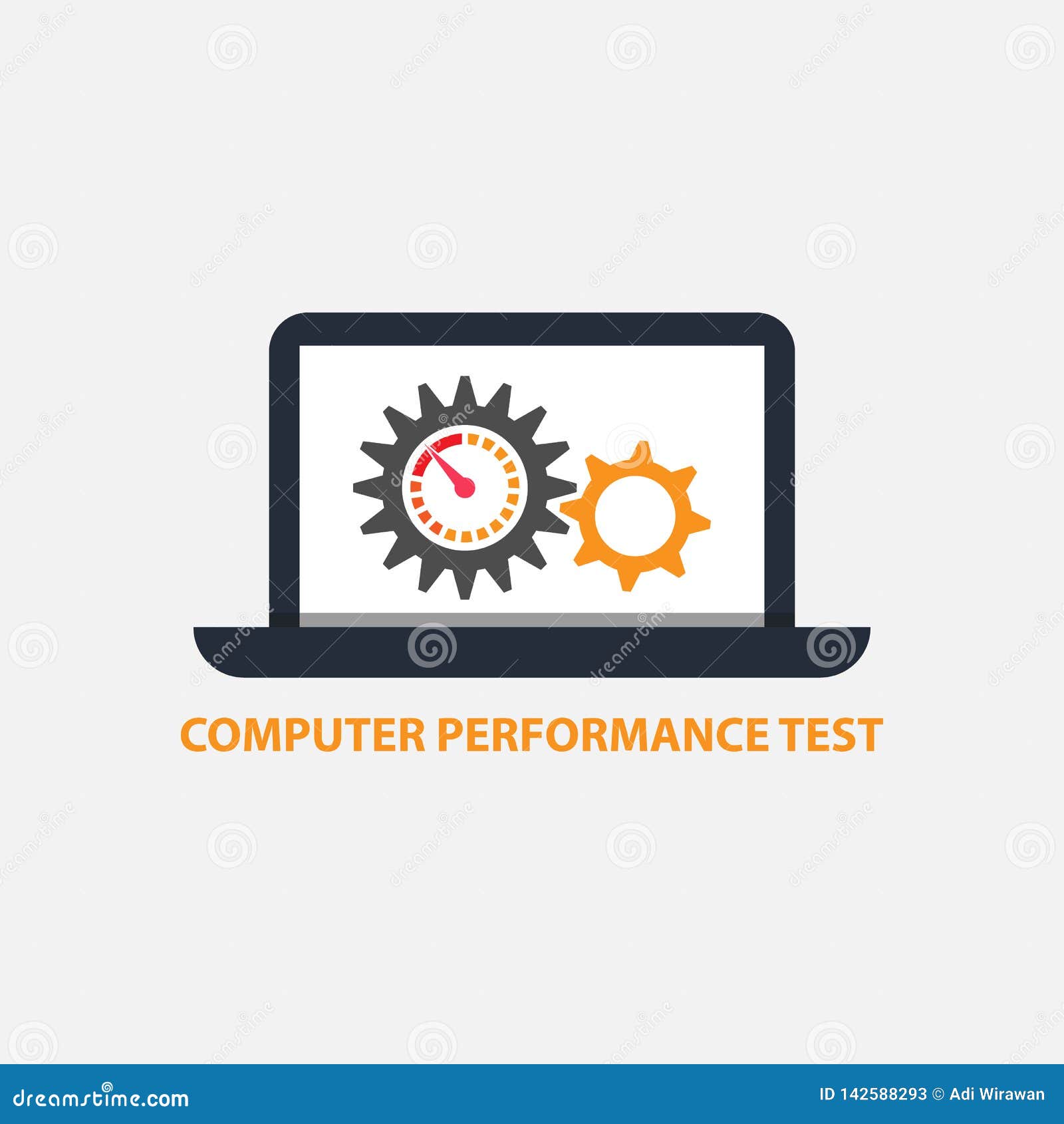 Flat Design Computer Performance Test Vector Illustration Stock Vector ...