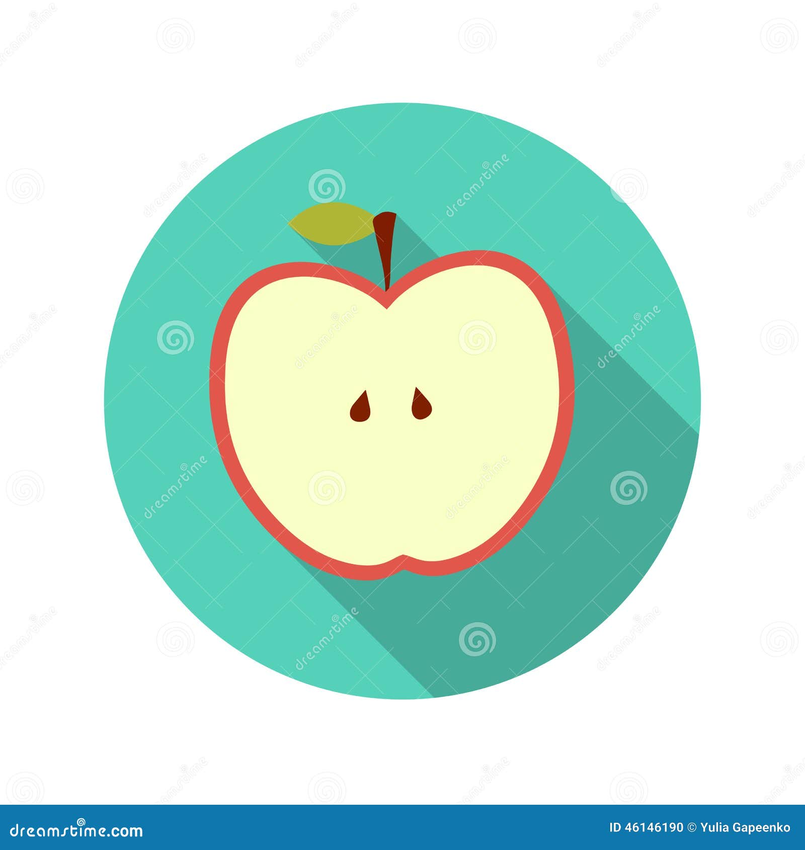 Flat Design Concept Apple Vector Illustration with Stock Vector ...