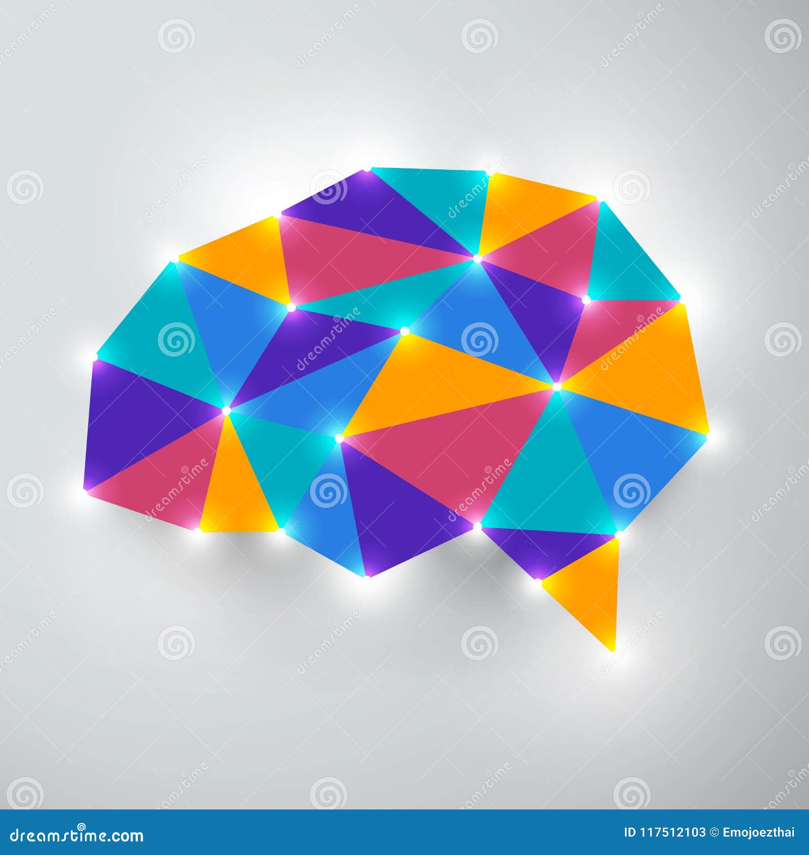 Flat Design Concept Brain Analysis Thinking. Vector Illustration Stock ...