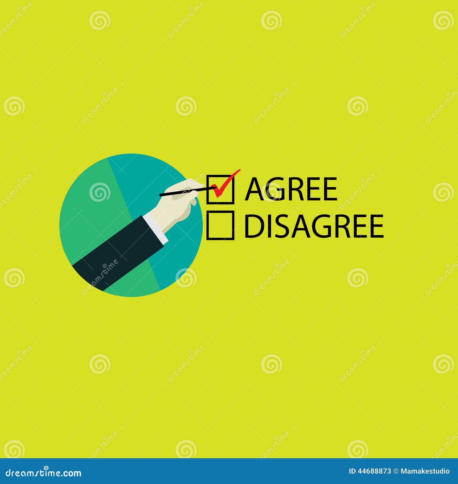 Flat Design Concept for Business Agree or Disagree Stock Illustration ...