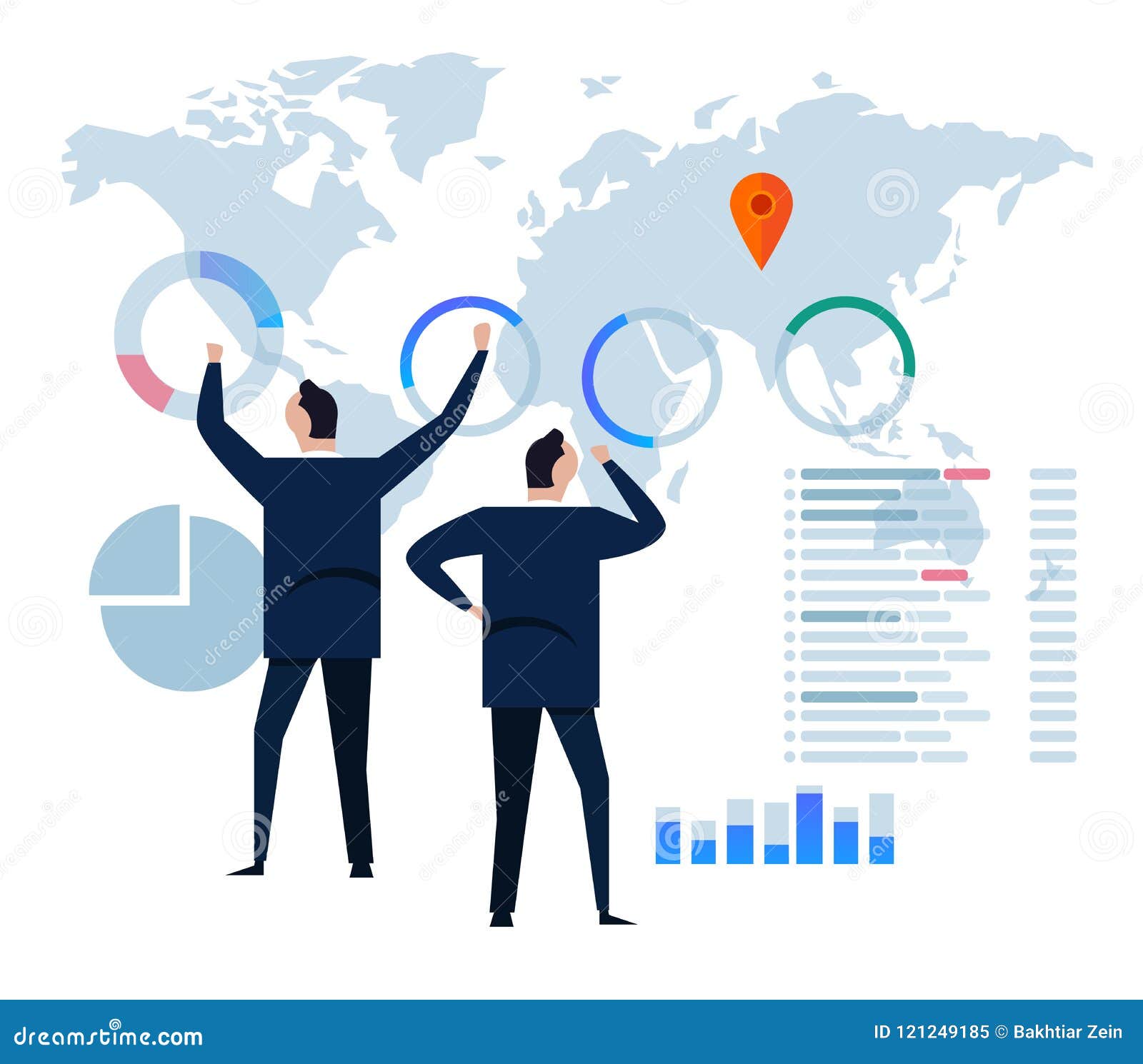 Flat Design Concept Business Strategy Analysis Data And Investment