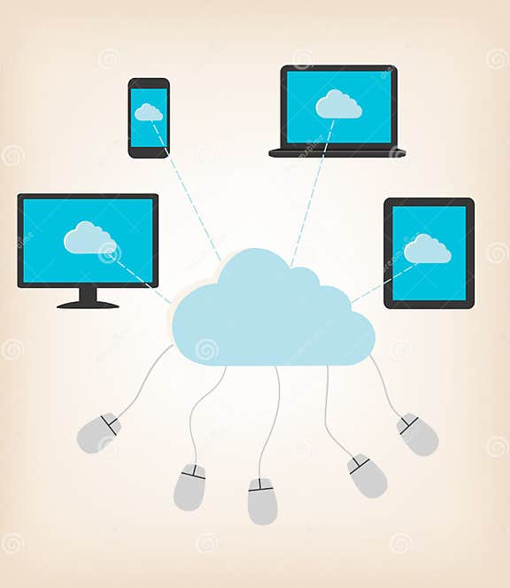 Flat Design Concept of Cloud Computing Concept Stock Vector - Illustration of message, modern ...