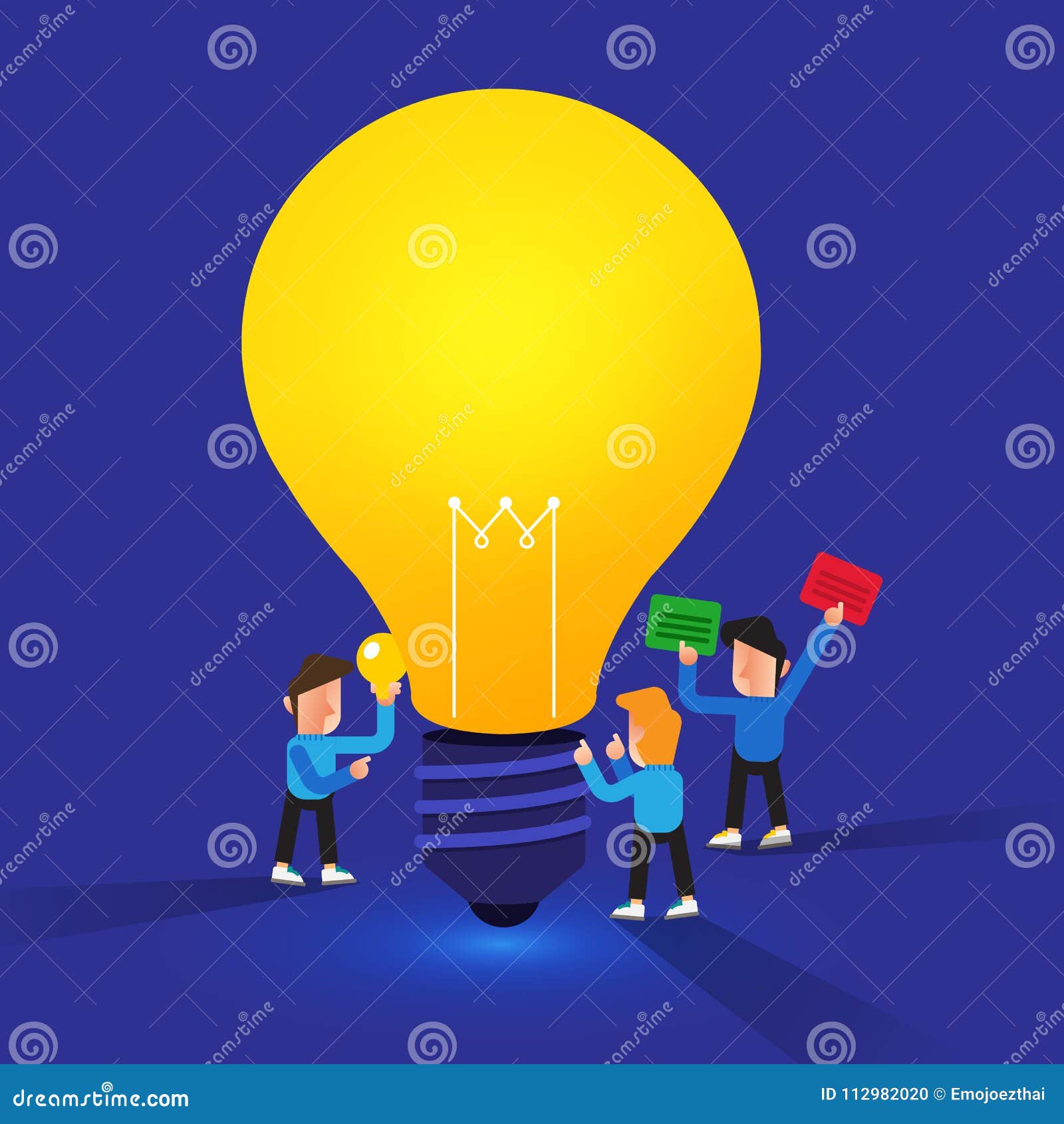 Flat Design Concept Create Big Idea with IDEA. Vector Illustrate Stock ...