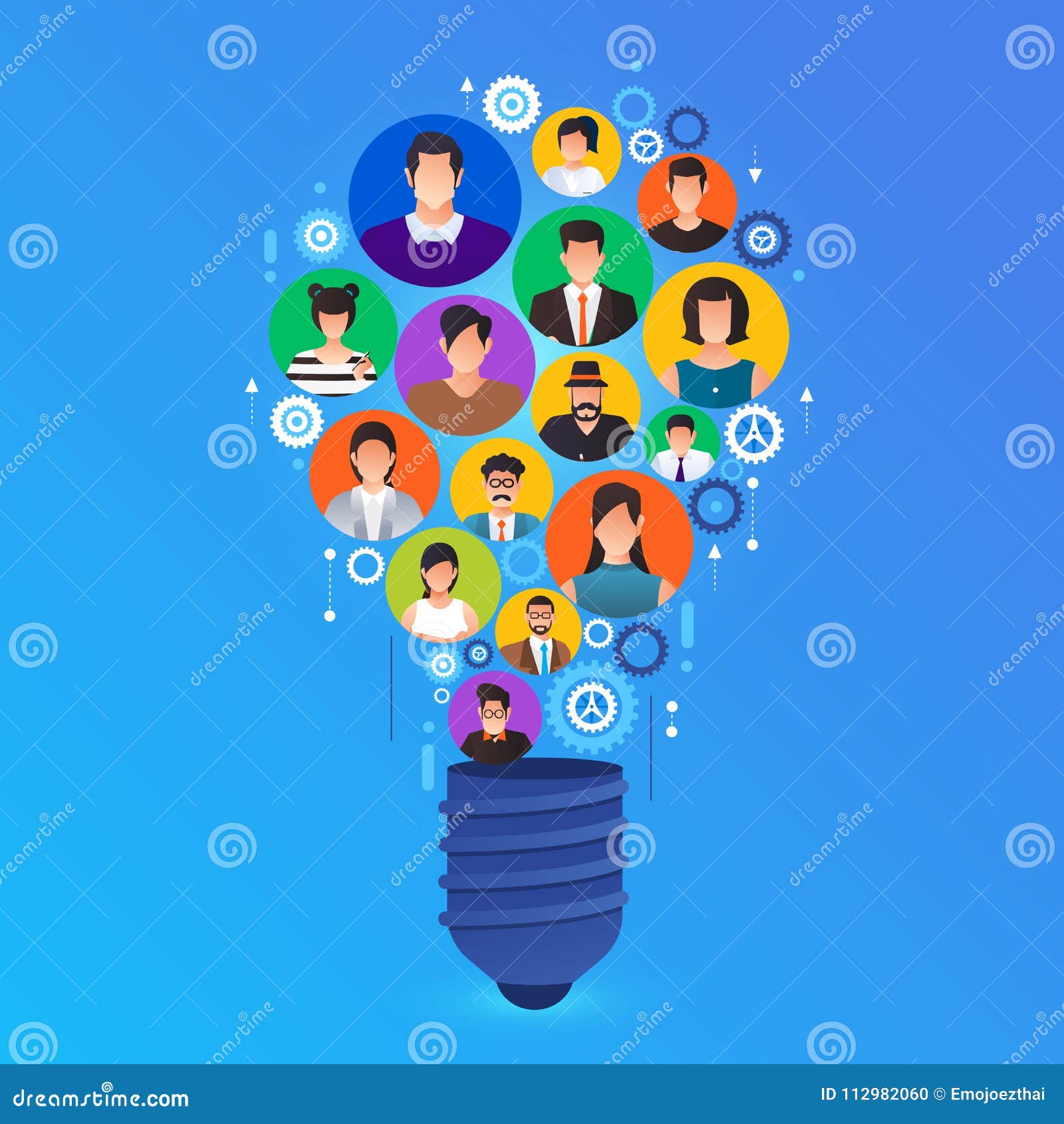 Flat Design Concept Create Big Idea with IDEA. Vector Illustrate Stock ...