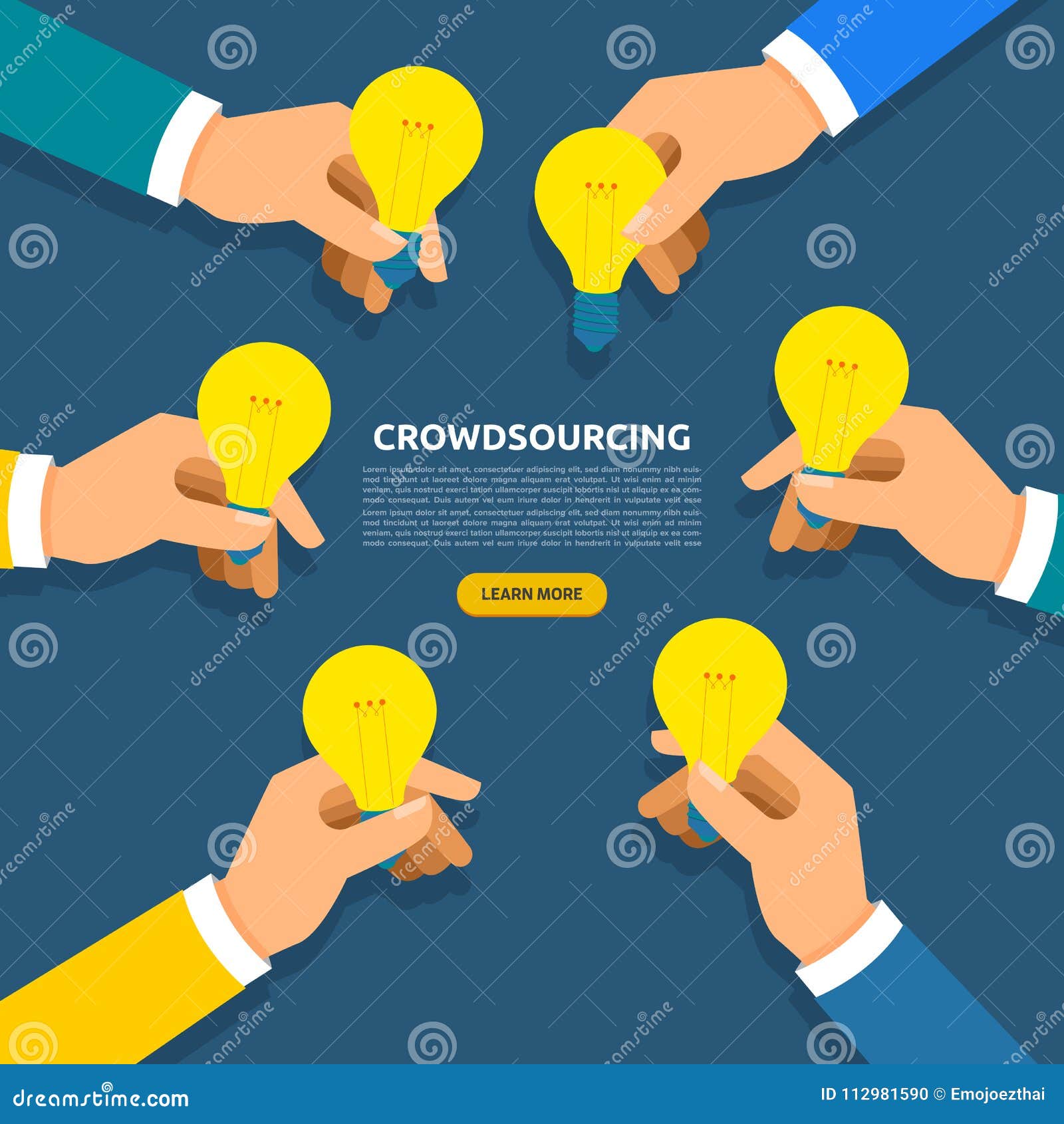 Flat Design Concept Crowdsourcing. Vector Illustrate Stock Vector ...