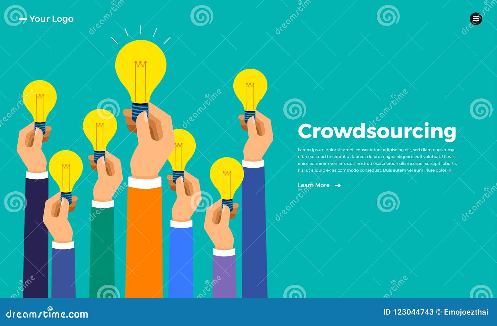 Flat Design Concept Crowdsourcing. Vector Illustrate Stock Vector ...