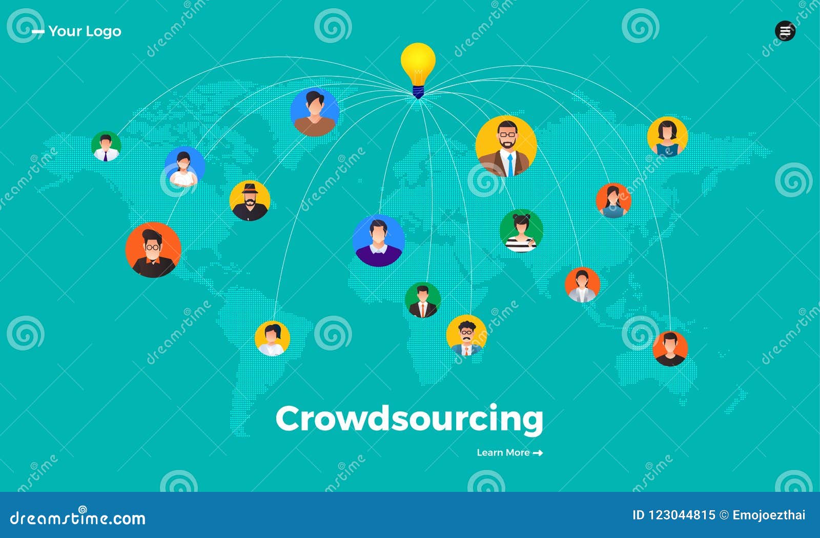 Flat Design Concept Crowdsourcing. Vector Illustrate Stock Vector ...