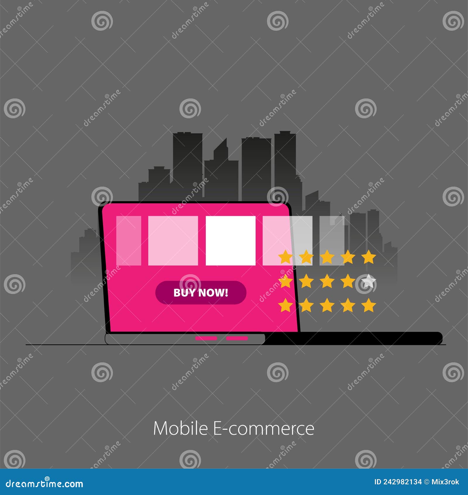 Flat Design Concept E-commerce Vector Stock Vector - Illustration of business, product: 242982134