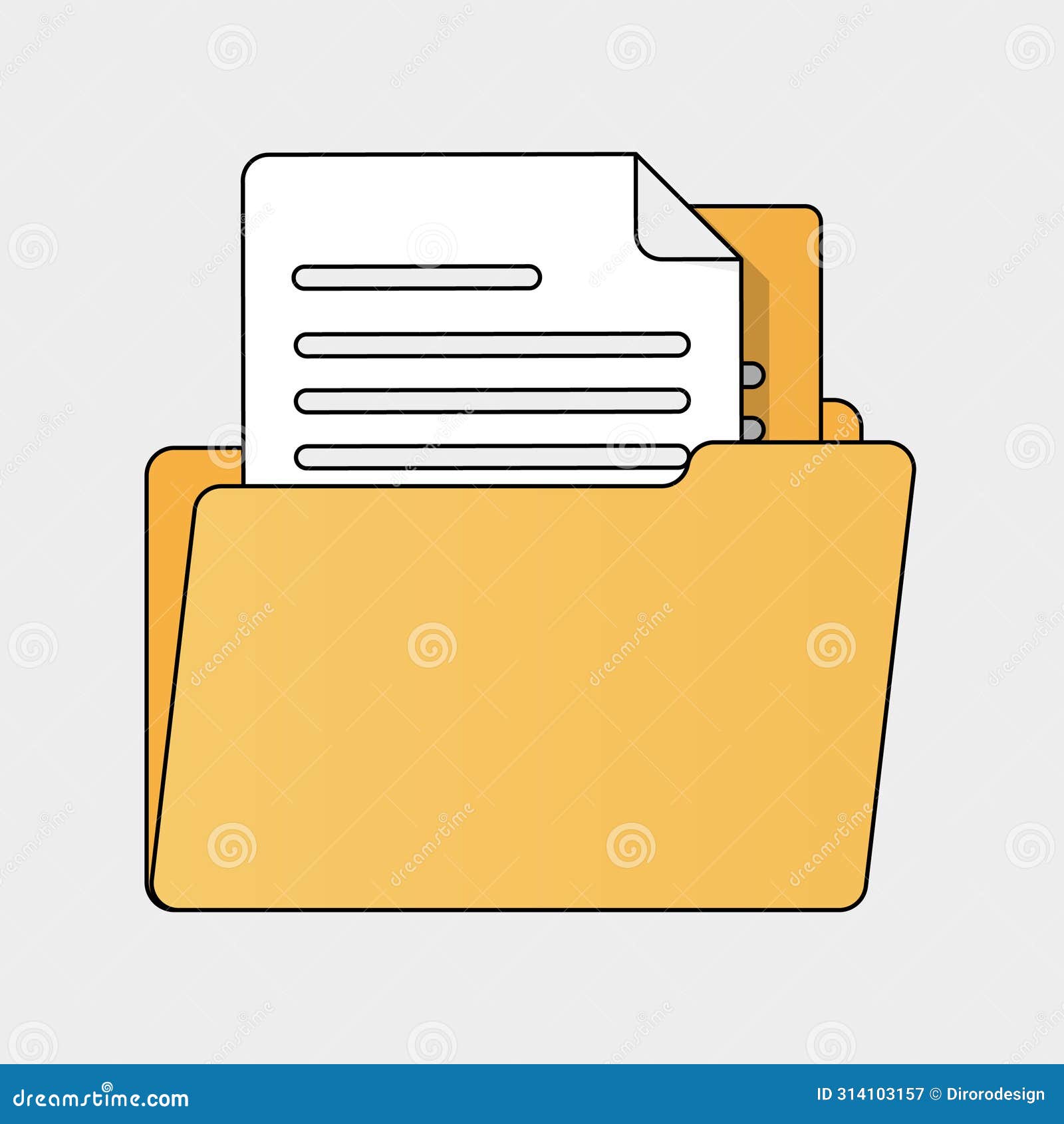 Flat Design Concept of File Folder Organization Stock Vector ...