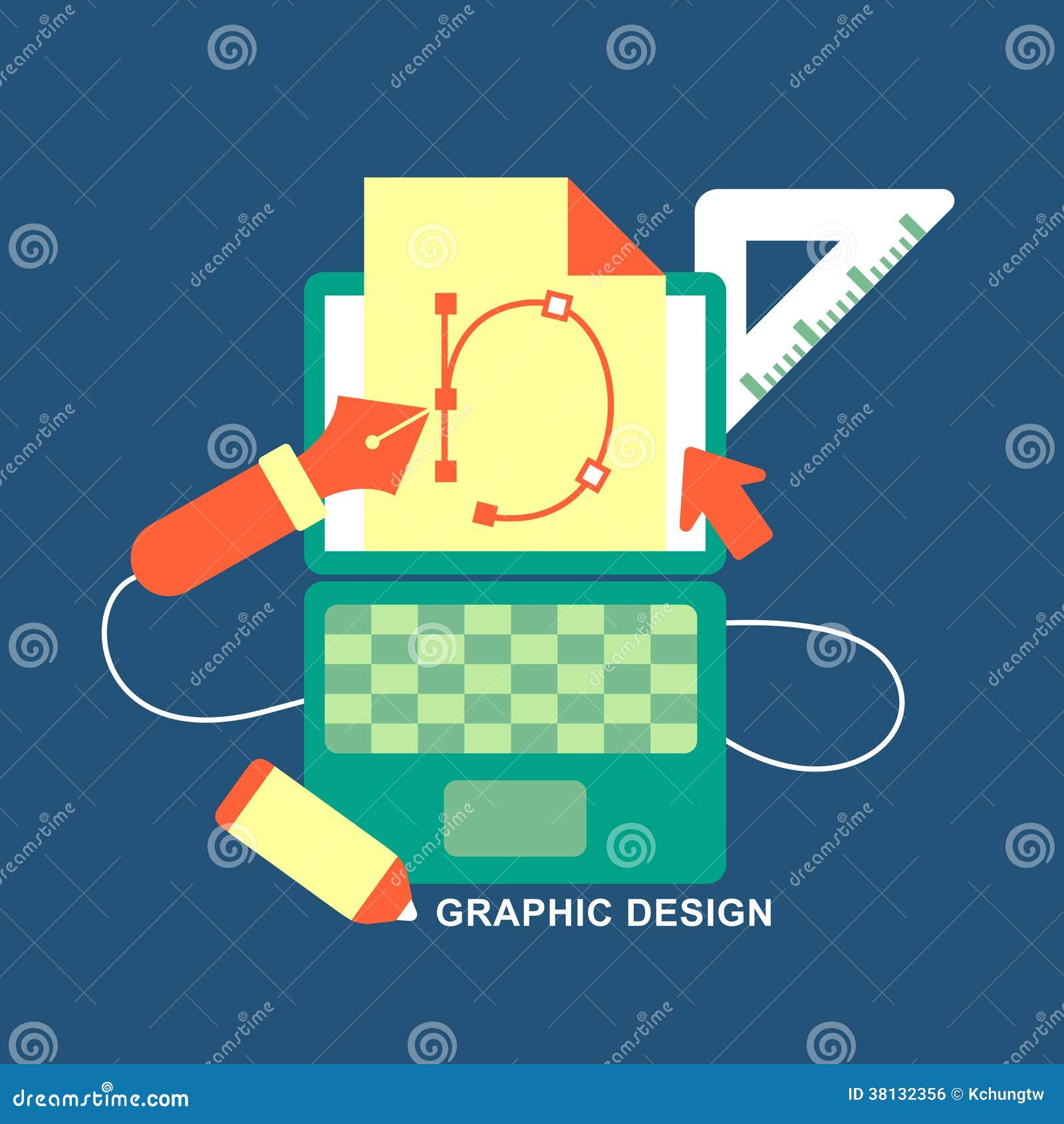 Flat Design Concept of Graphic Design Stock Vector - Illustration of ...