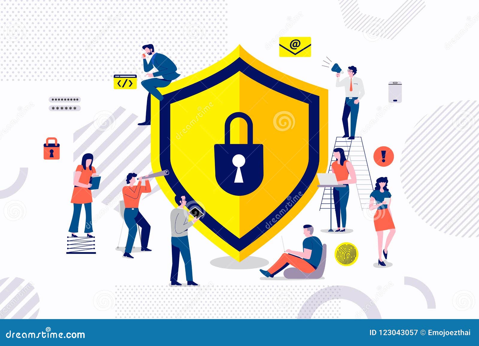 Teamwork building security stock vector. Illustration of design - 123043057