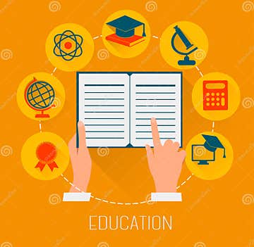 Flat Design Concept Icons for Education. E-learning Concept Stock ...