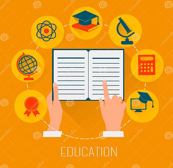 Flat Design Concept Icons for Education. E-learning Concept Stock ...