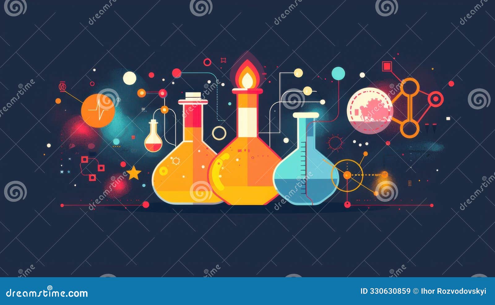 Flat Design Concept Illustration with Experimental Thinking of Idea Lab ...