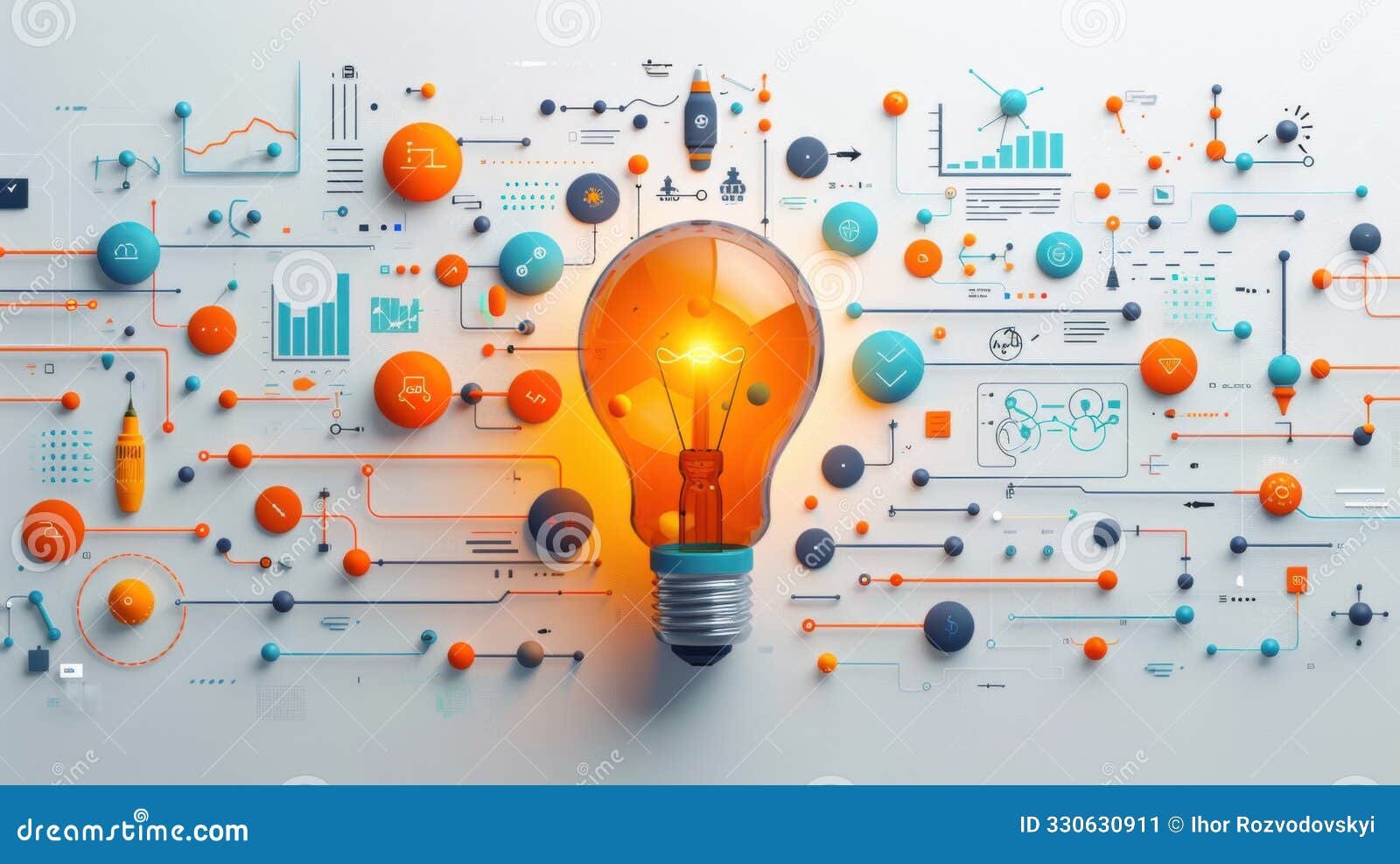 Flat Design Concept Illustration with Experimental Thinking of Idea Lab ...