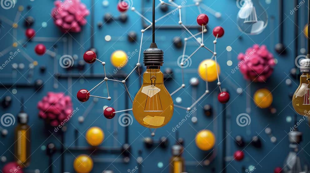 Flat Design Concept Illustration with Experimental Thinking of Idea Lab ...