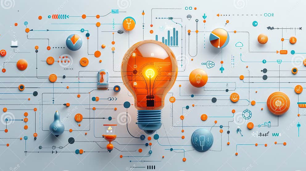 Flat Design Concept Illustration with Experimental Thinking of Idea Lab ...