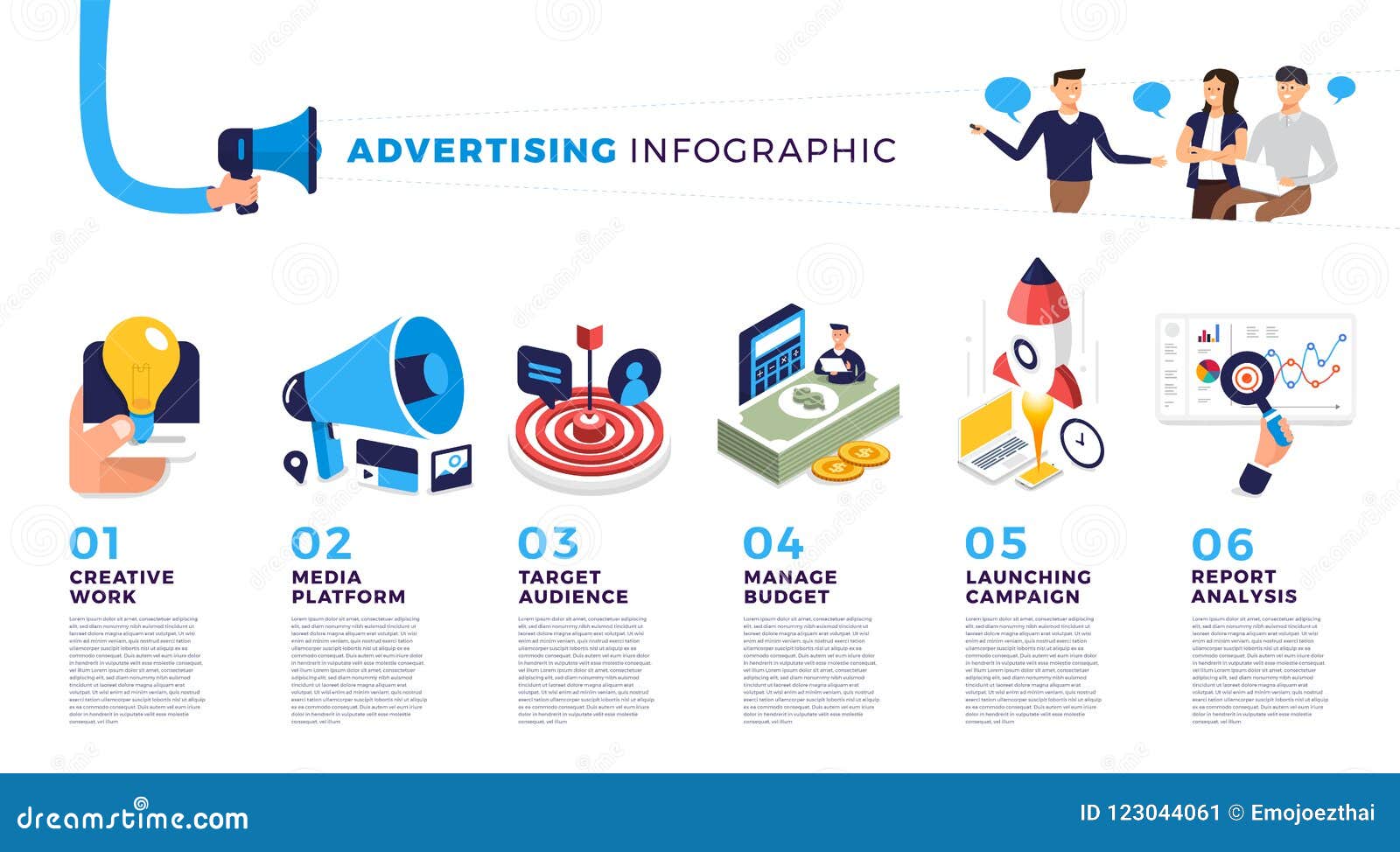 Advertising infographic stock vector. Illustration of ecommerce - 123044061