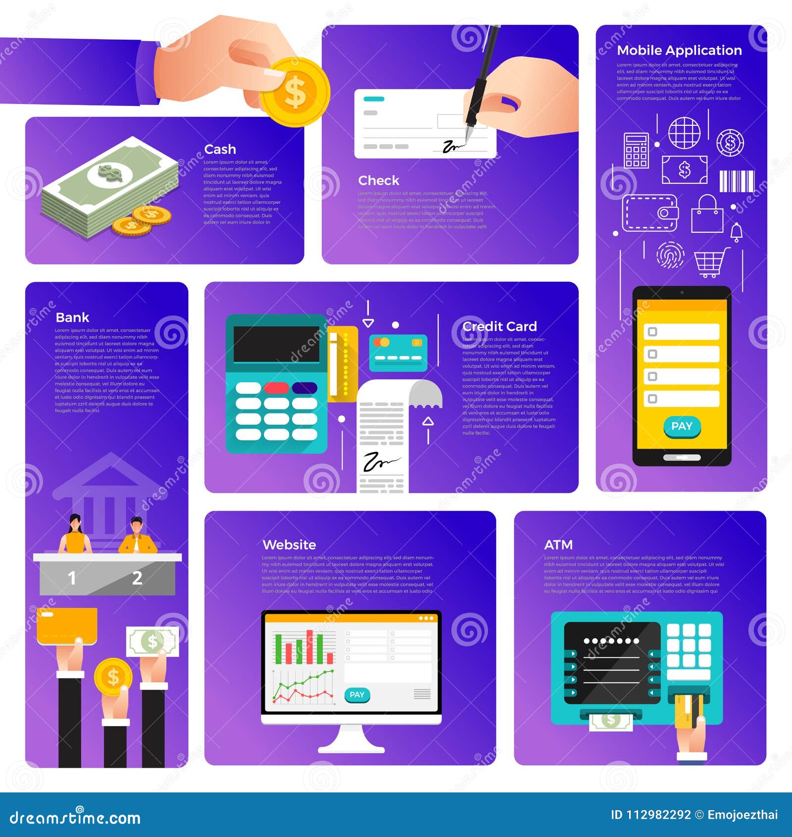 Flat Design Concept Payment. Payment Method and Option or Channel To ...