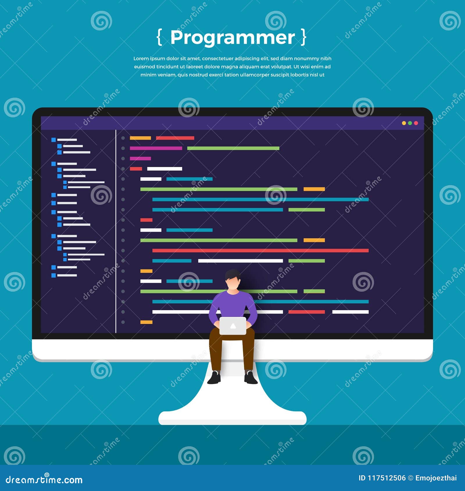 Flat Design Concept Programmer Coding Program. Vector Illustrate Stock ... Flat Design Concept Programmer Coding Program. Vector Illustrate Stock ...