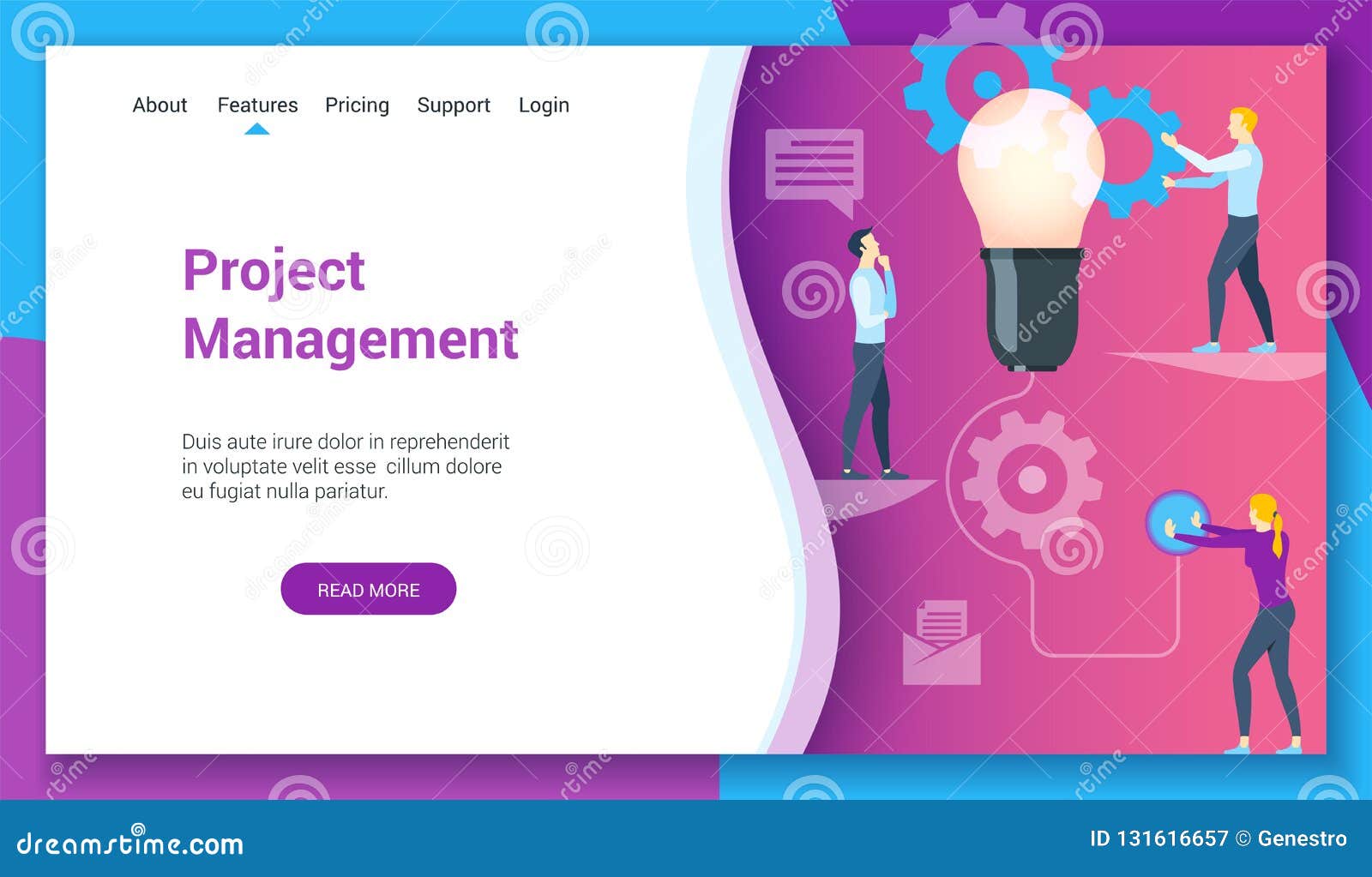 Project Management Lp Template Stock Vector - Illustration of analysis ...