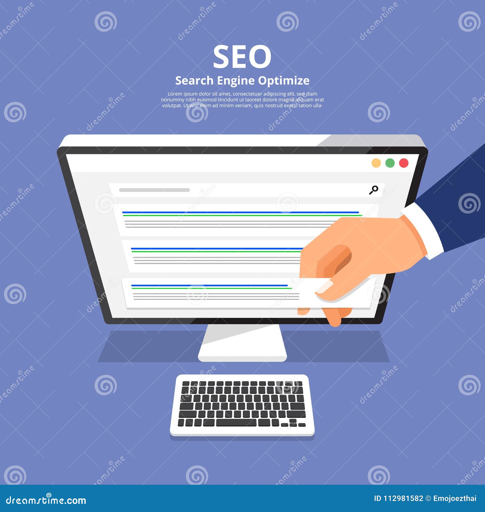 Flat Design Concept SEO (search Engine Optimize). Vector Illustrate ...