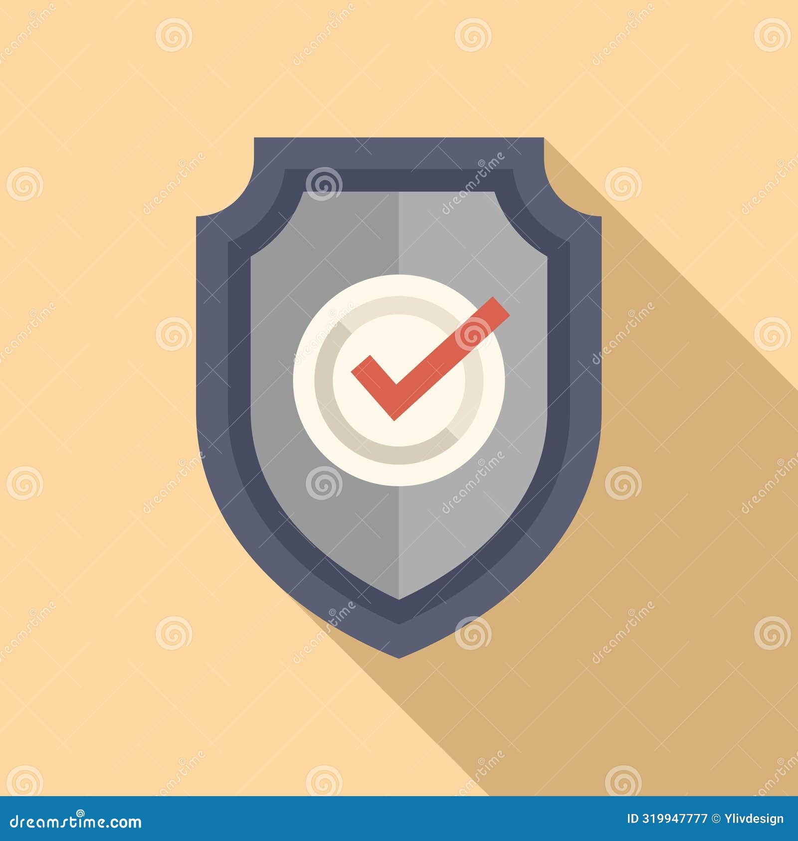 Flat Design Concept Shield with Checkmark Icon Stock Vector ...