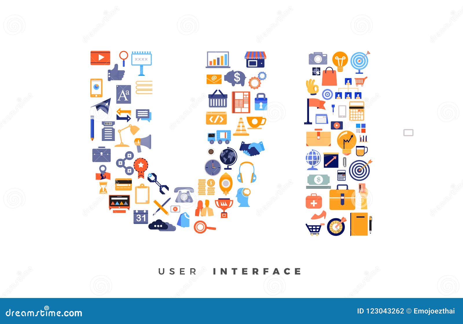 Icons Combination To UX / UI Stock Vector - Illustration of person ...