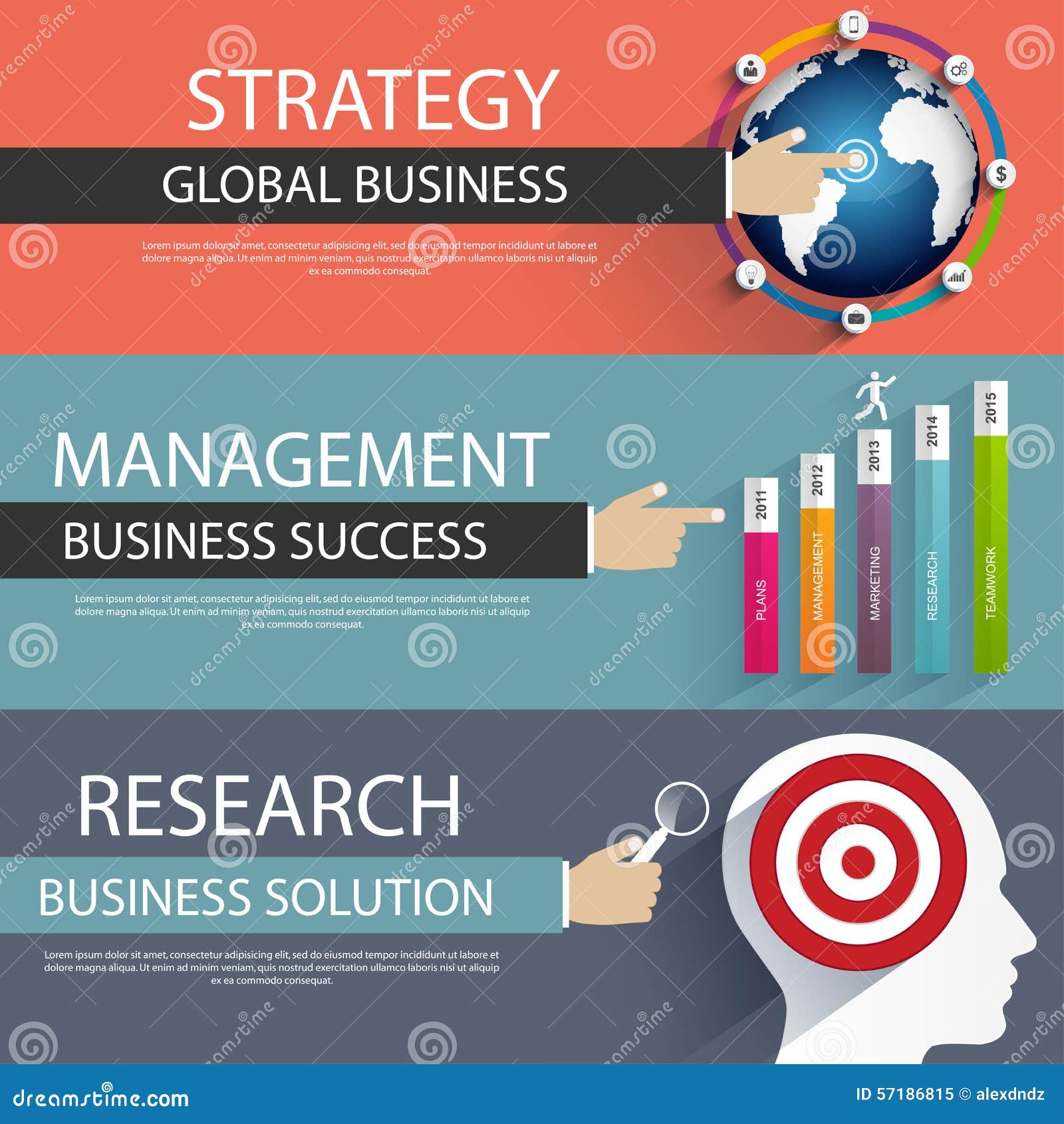 Flat Design Concepts for Business Strategy and Creative Process Stock ...