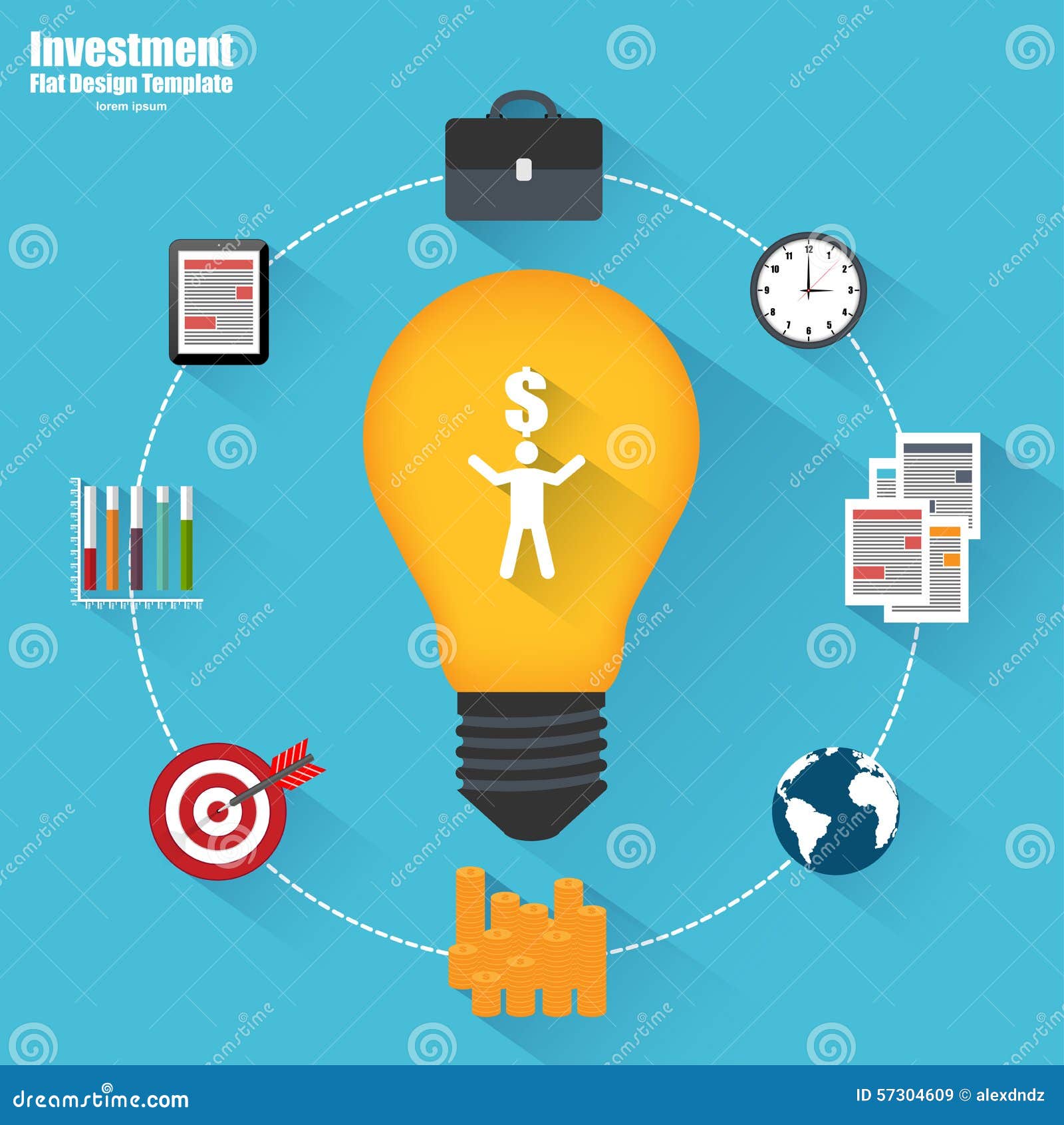 Flat Design Concepts for Global Investment Stock Vector - Illustration ...
