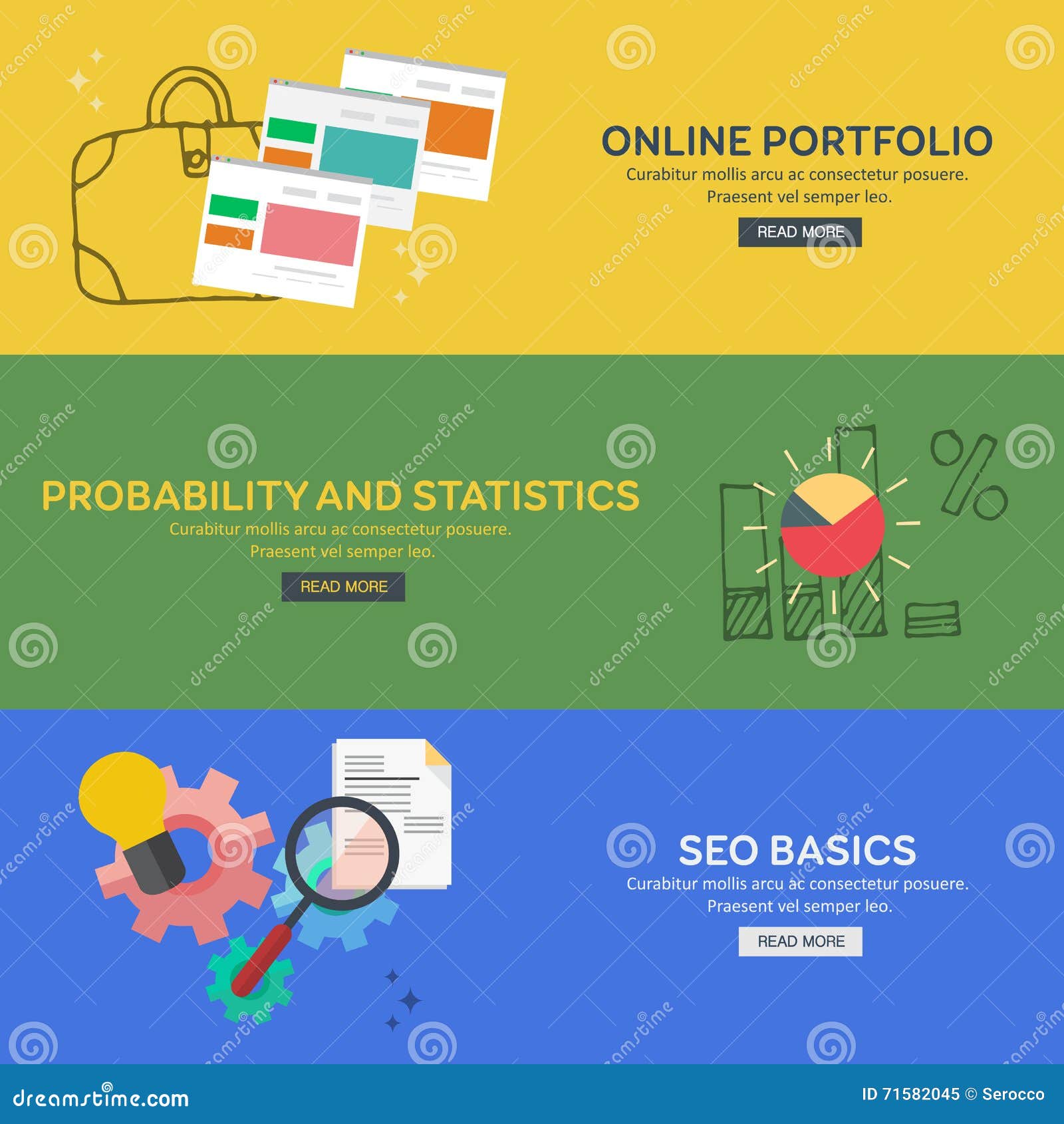 Flat Design Concepts for Portfolio. Stock Vector - Illustration of ...