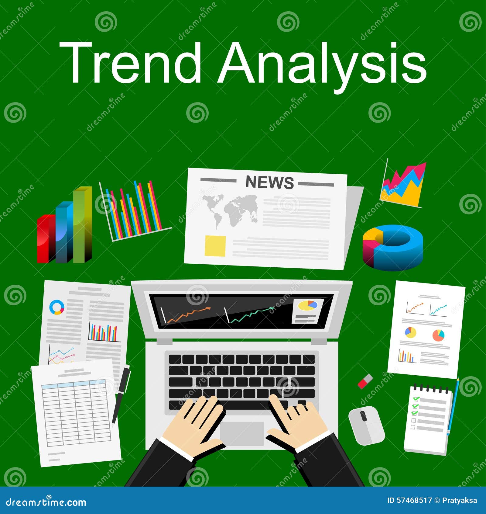 Trend Analysis In Moving Base Analysis And Fixed Base Analysis Cartoon ...