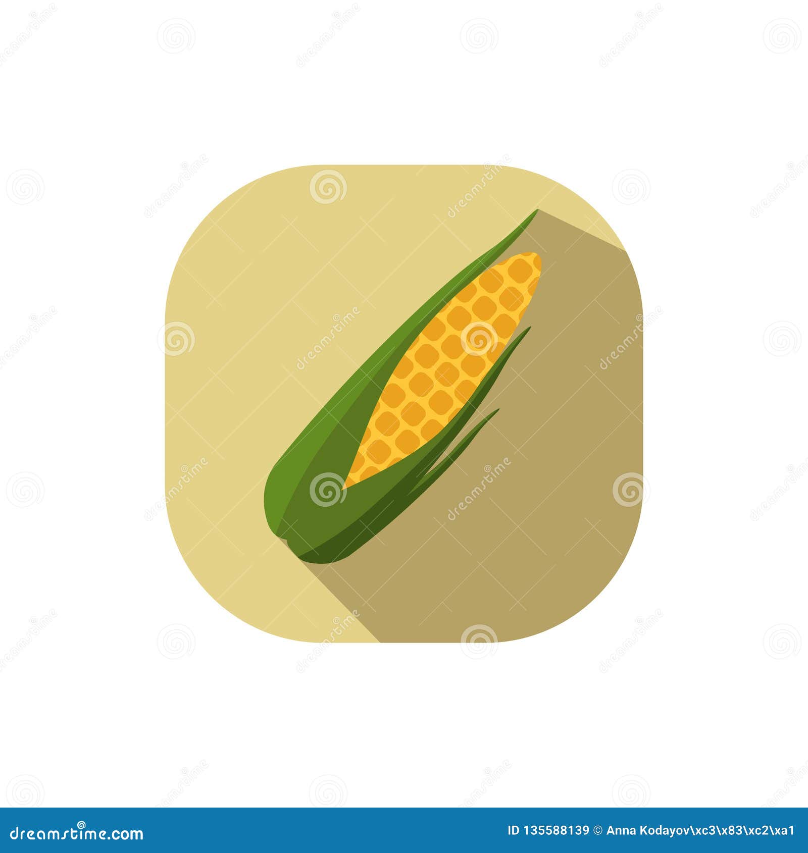 Flat design Corn stock illustration. Illustration of freshness - 135588139