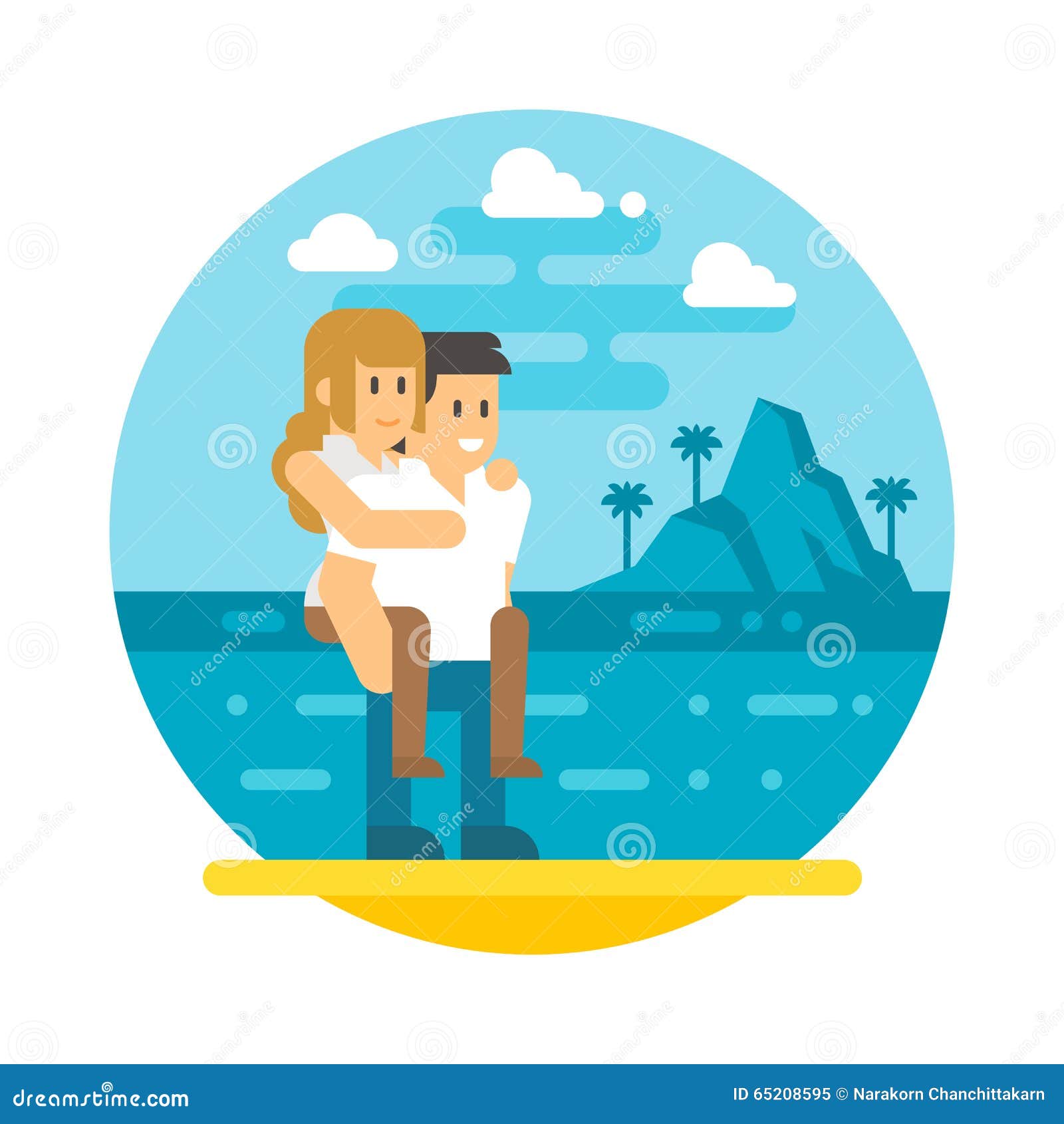 Couple Piggyback Ride Vector Illustration Sketch Doodle Hand Drawn With ...