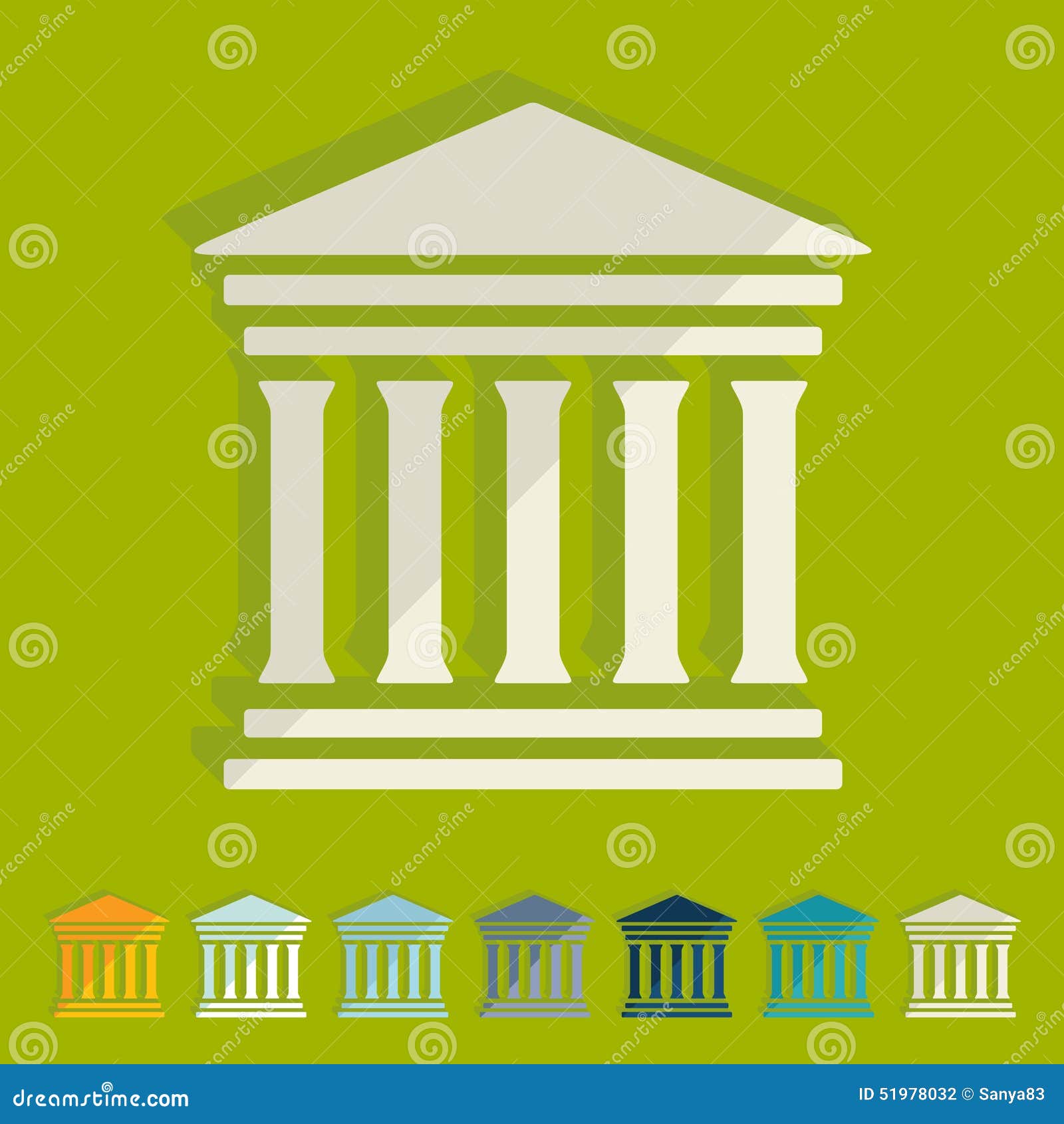 Flat design. courthouse stock vector. Illustration of isolated - 51978032