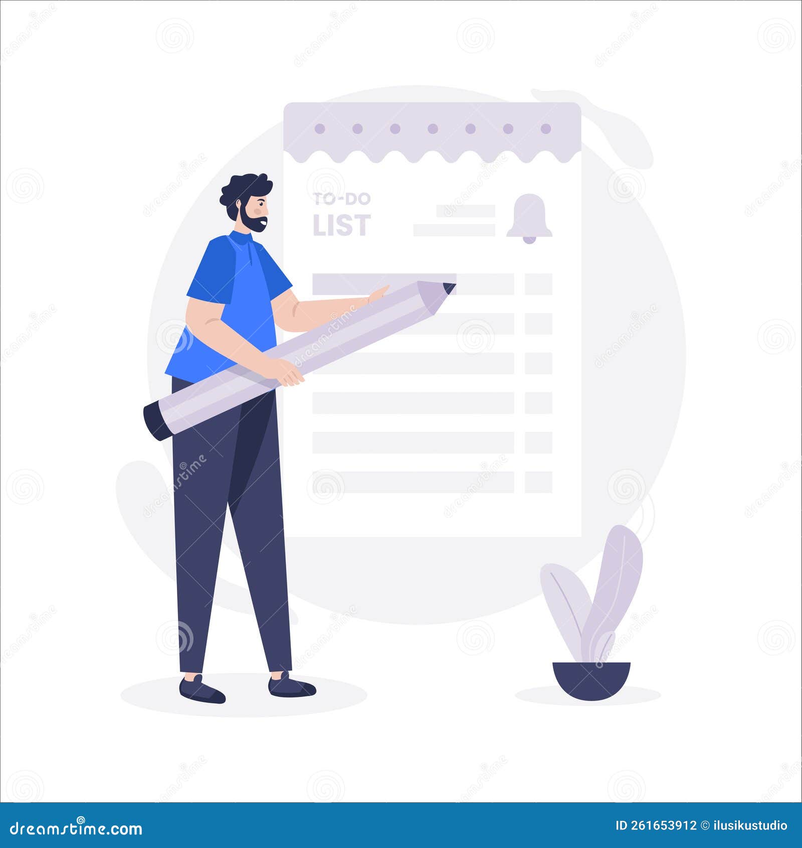 Flat Design Creating Personal To Do List Stock Vector - Illustration of ...