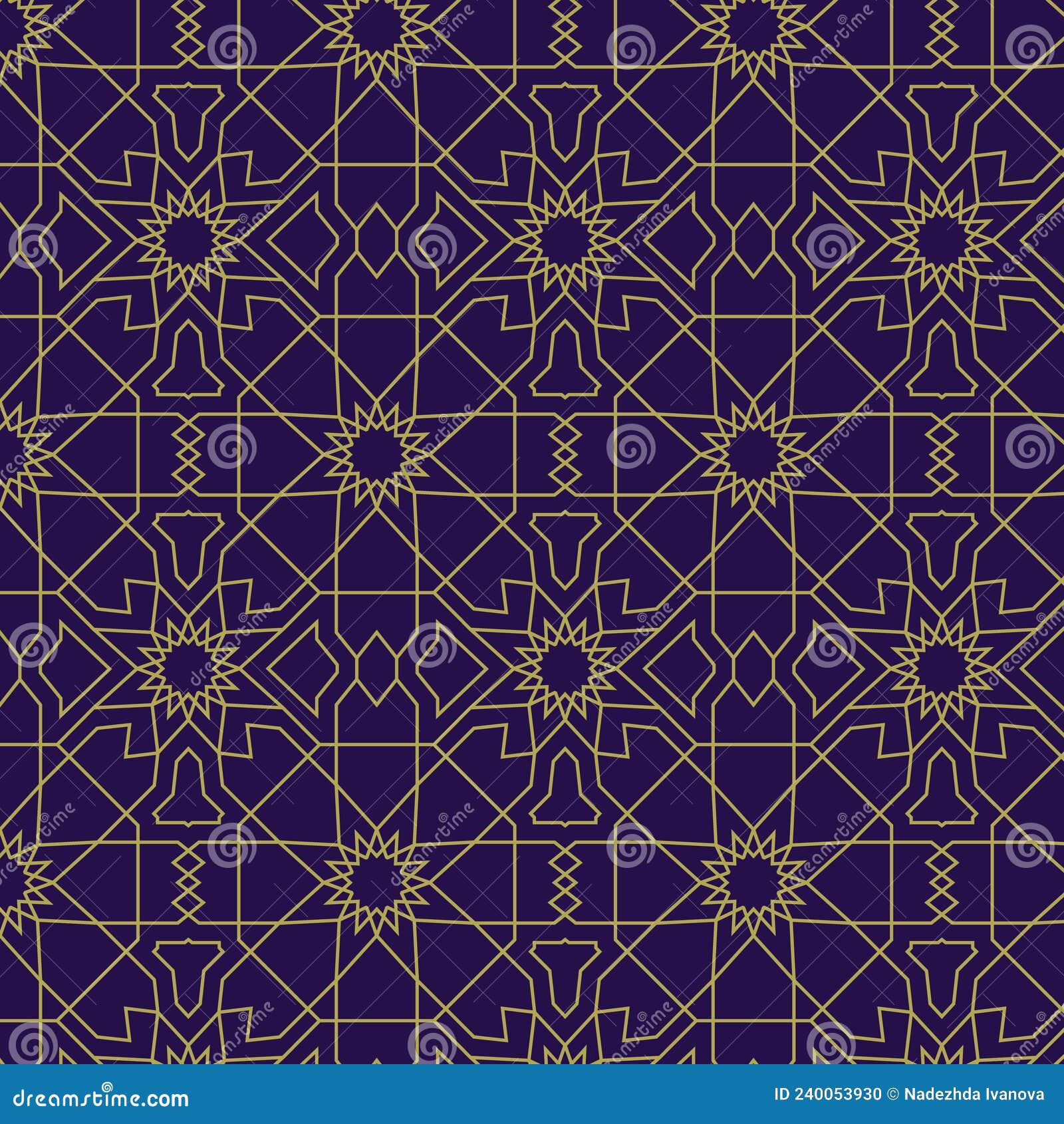 Flat Design Creative Arabesque Pattern Vector Illustration. Stock ...