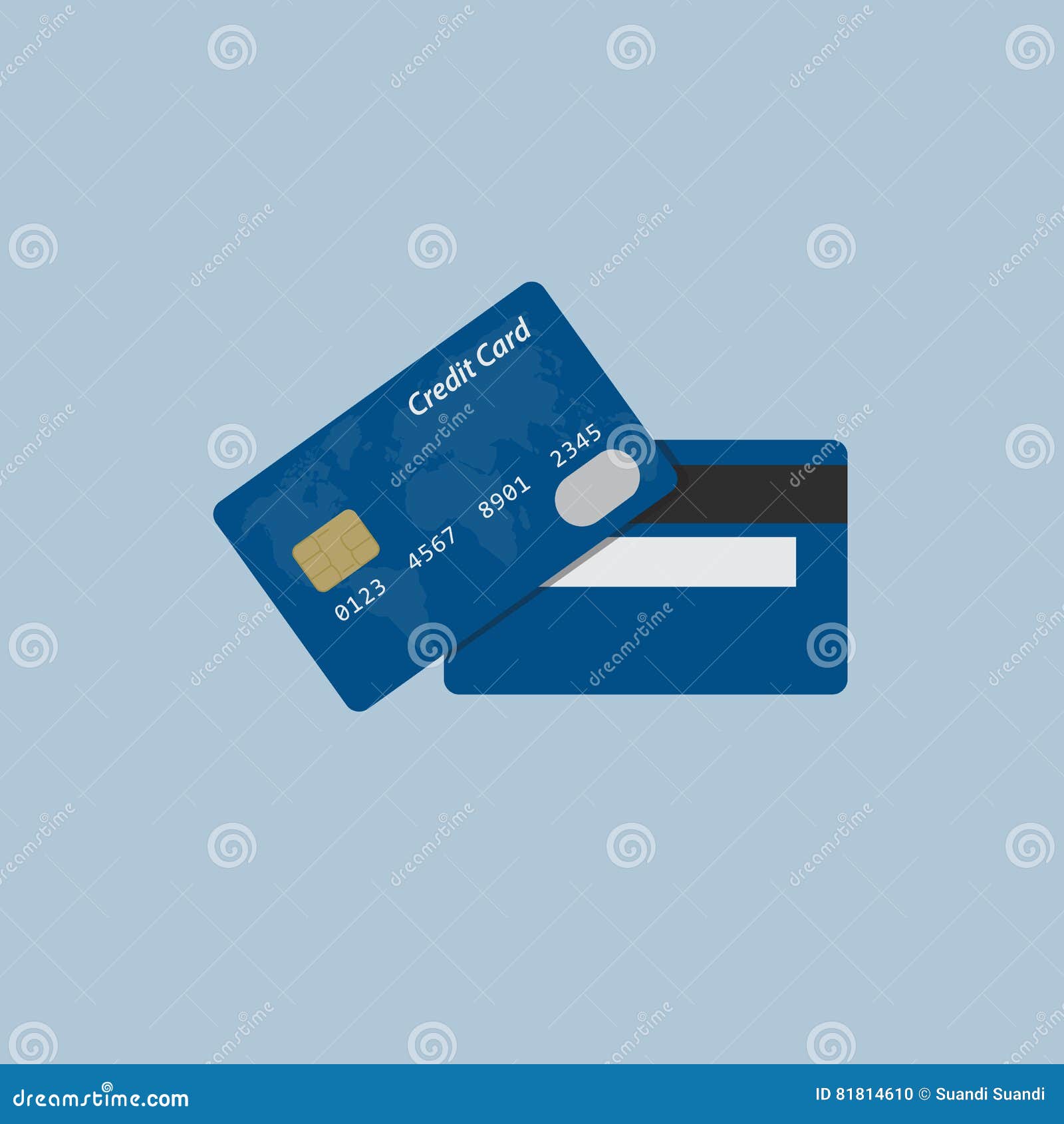 Flat Design of Credit Card stock vector. Illustration of plastic - 81814610
