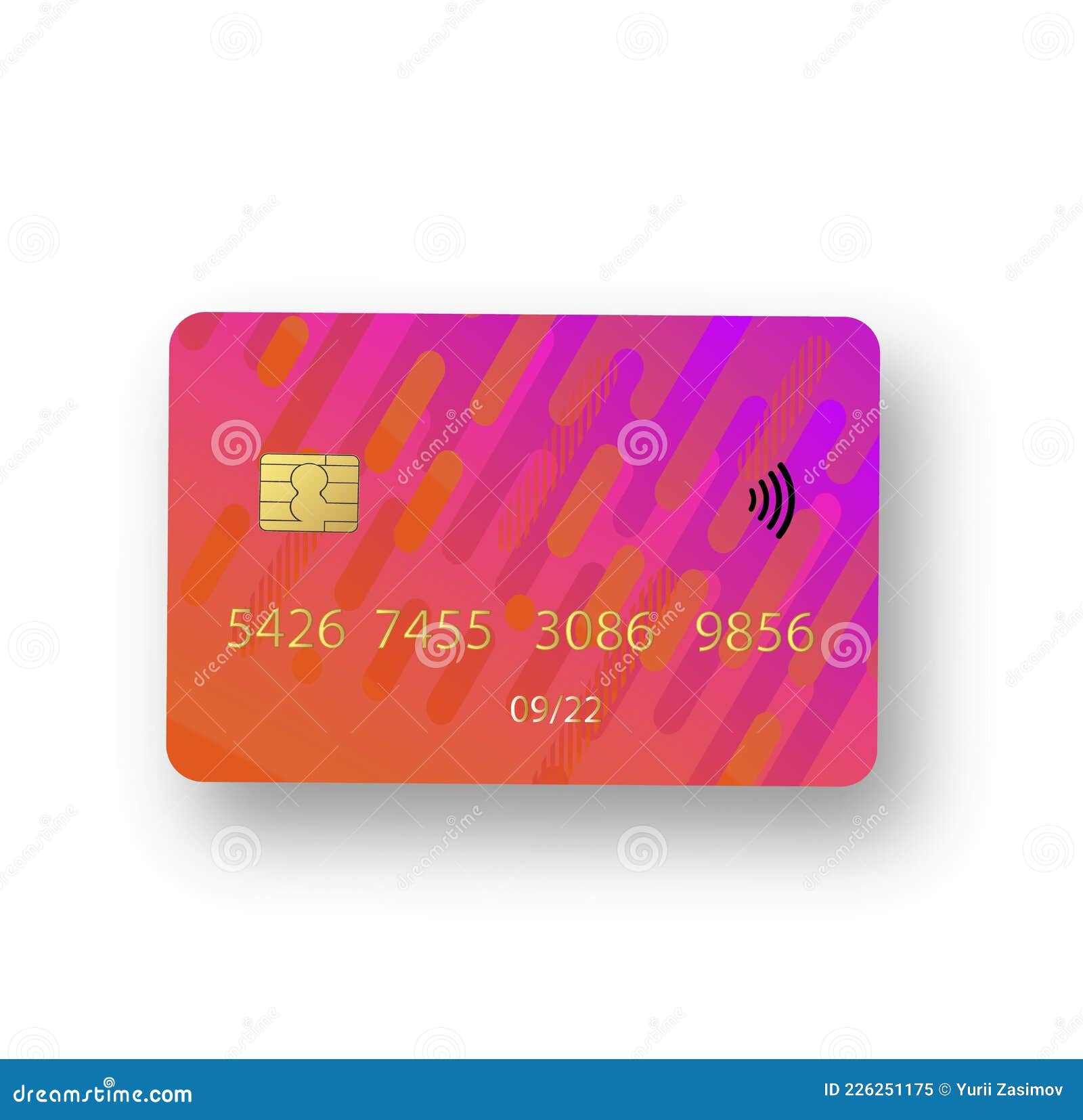 Flat Design Credit Cards Set Isolated on White Background. Stock Vector ...