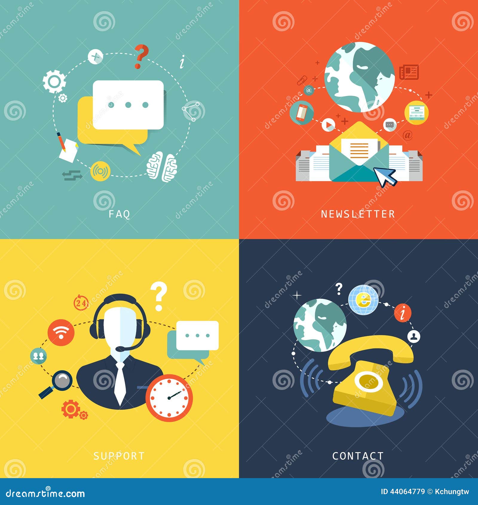 Flat Design for Customer Service Concept Stock Vector - Illustration of ...